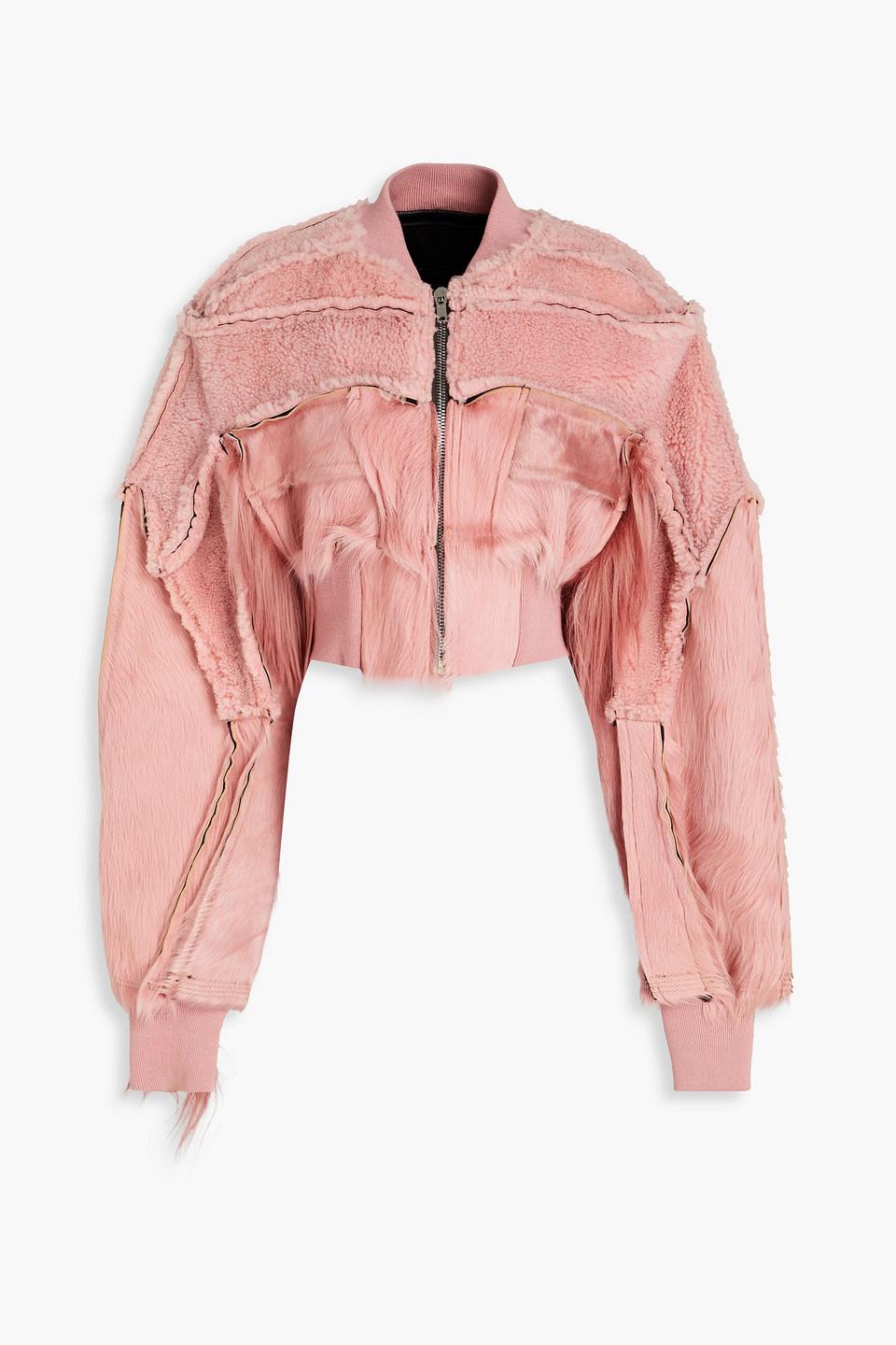 Rick Owens Cropped Shearling Jacket in Pink | Lyst Rick Owens Cropped Shearling Jacket in Pink | Lyst