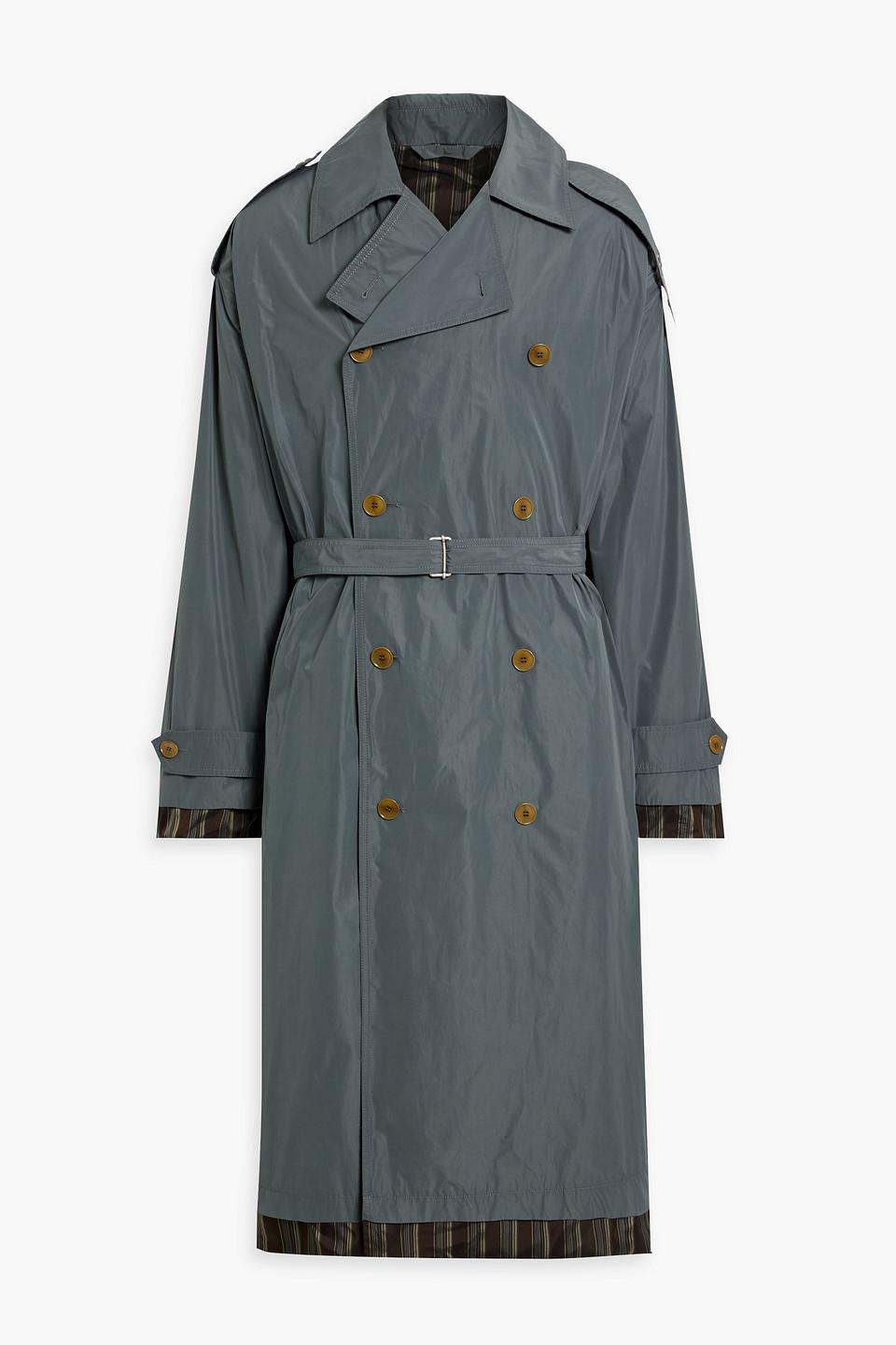 Acne Studios Double-breasted Shell Trench Coat in Gray for Men | Lyst