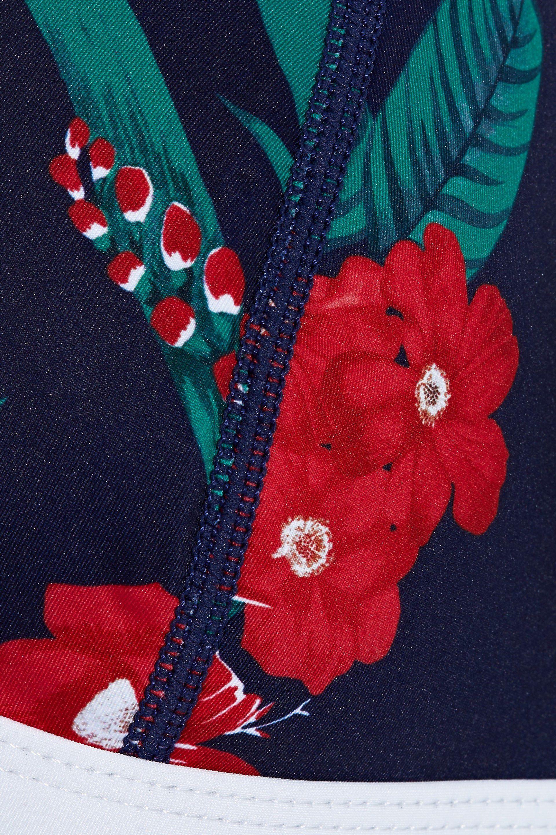 Duskii Maui Floral-print Neoprene Triangle Bikini Top Navy in Blue - Lyst