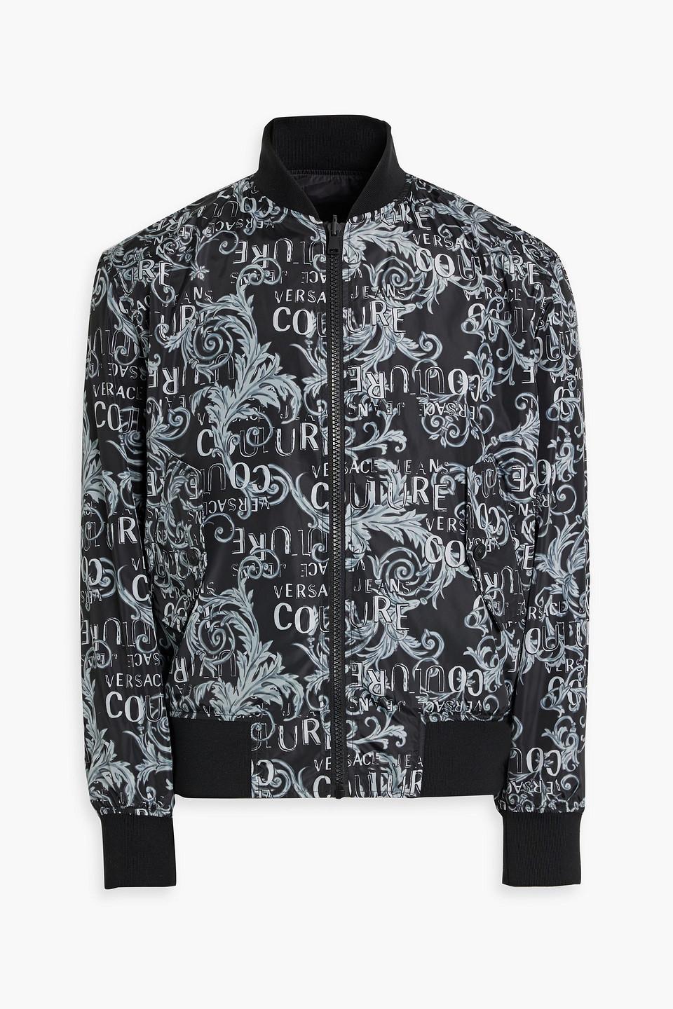 Versace Reversible Appliquéd Shell Bomber Jacket in Black for Men | Lyst