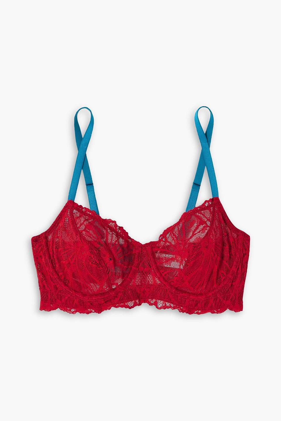 Dora Larsen Constance Stretch-lace Underwi Bra in Red | Lyst