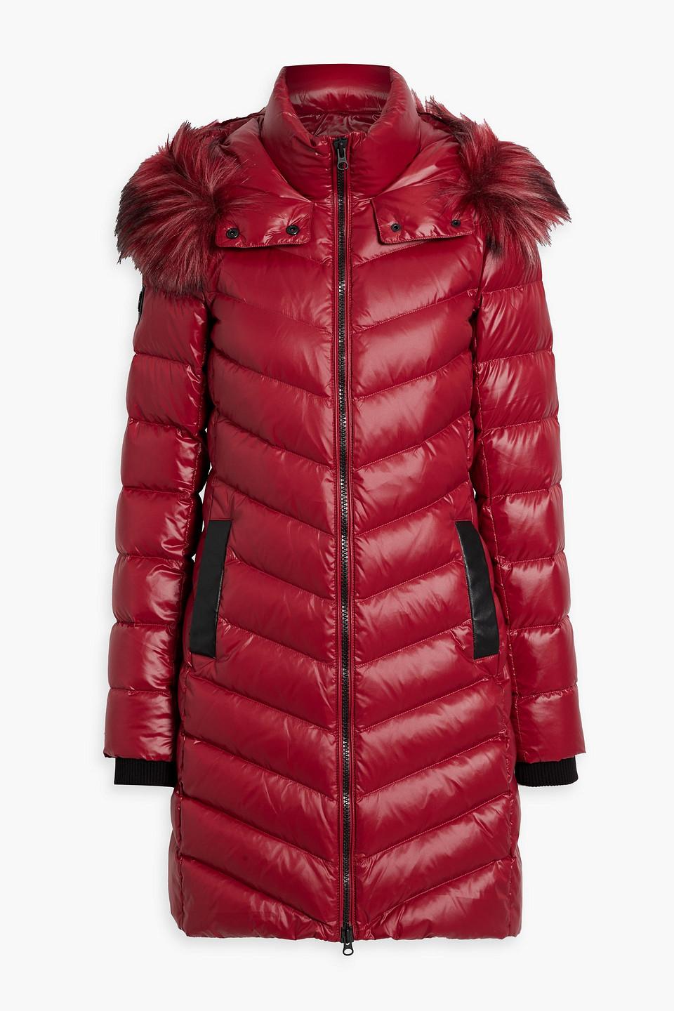 Rudsak Faux Fur-trimmed Quilted Shell Hooded Down Coat in Red | Lyst