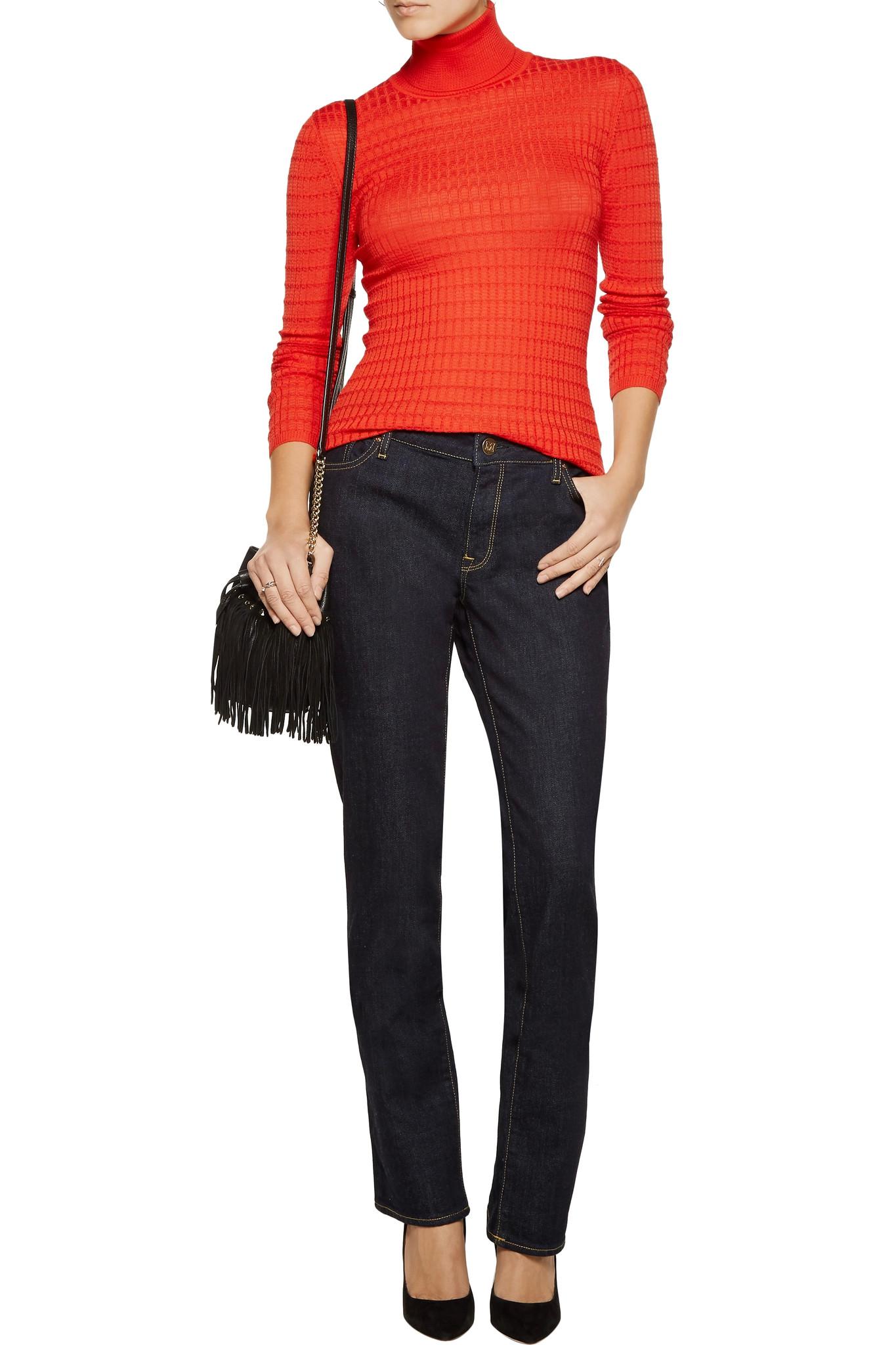 M Missoni Denim Mid-rise Straight-leg Jeans in Dark Denim (Blue) - Lyst