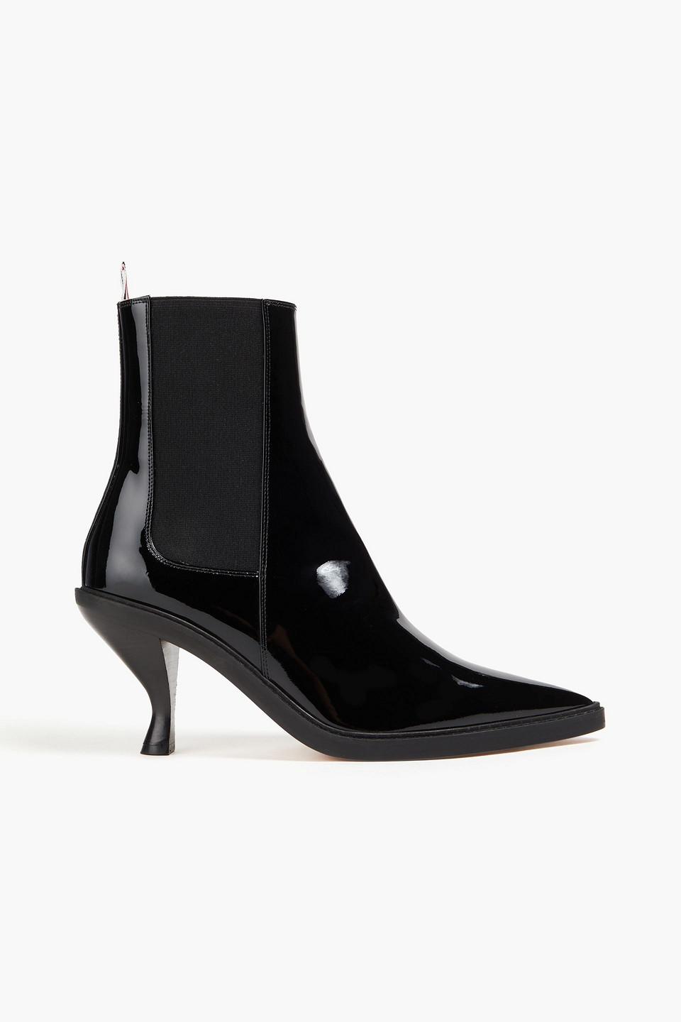 Thom Browne Patent-leather Ankle Boots in Black | Lyst