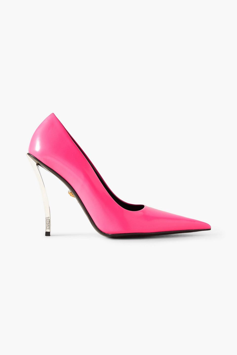 Versace Pin-point Patent-leather Pumps in Pink | Lyst
