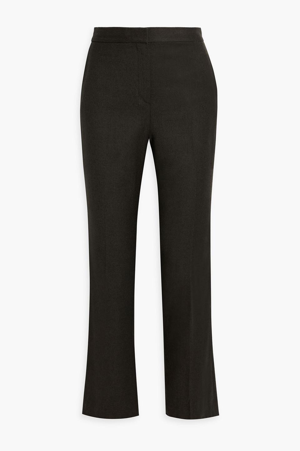 Theory Wool-felt Straight-leg Pants in Black | Lyst