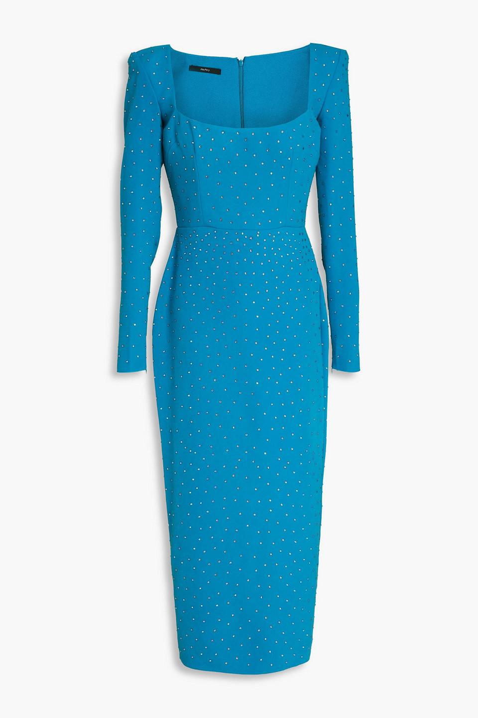Alex Perry Tiernan Crystal-embellished Crepe Midi Dress in Blue | Lyst