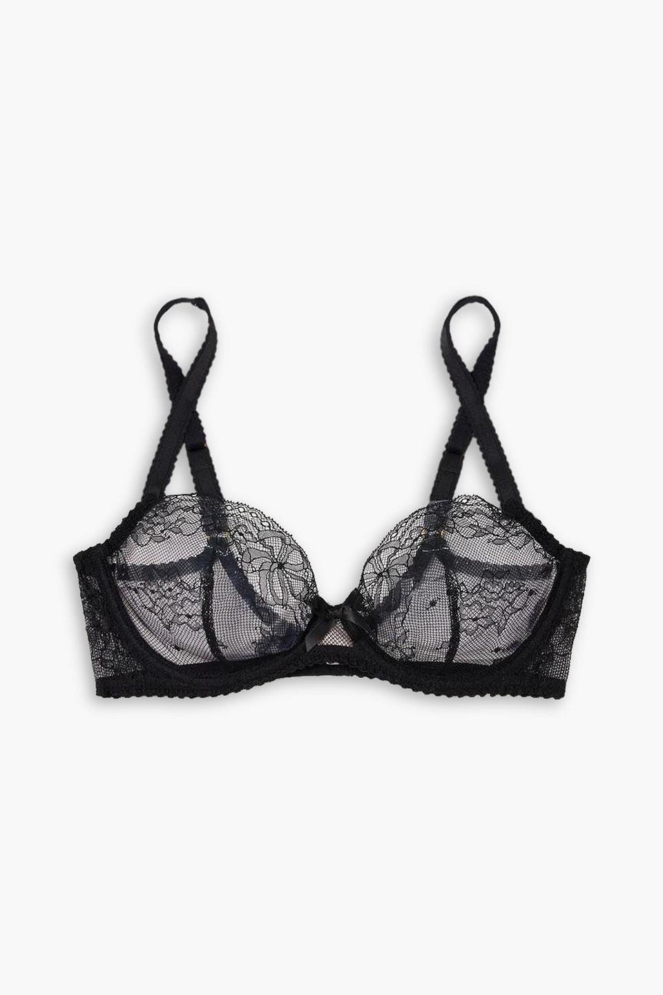 Agent Provocateur Isedora Satin-trimmed Lace Underwired Soft-cup Bra in ...