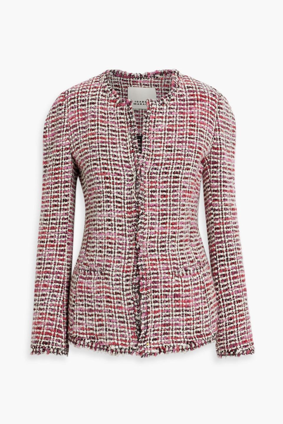 Isabel Marant Penia Wool-blend Tweed Jacket in Pink | Lyst