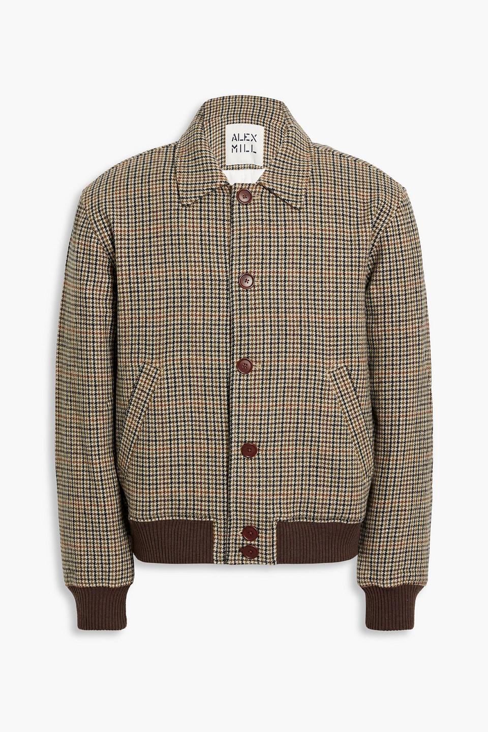 Alex Mill Houndstooth Wool-tweed Jacket in Brown for Men | Lyst