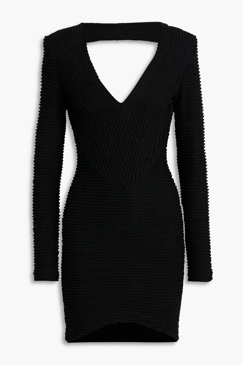 IRO Othilie Ribbed-knit Mini Dress in Black | Lyst