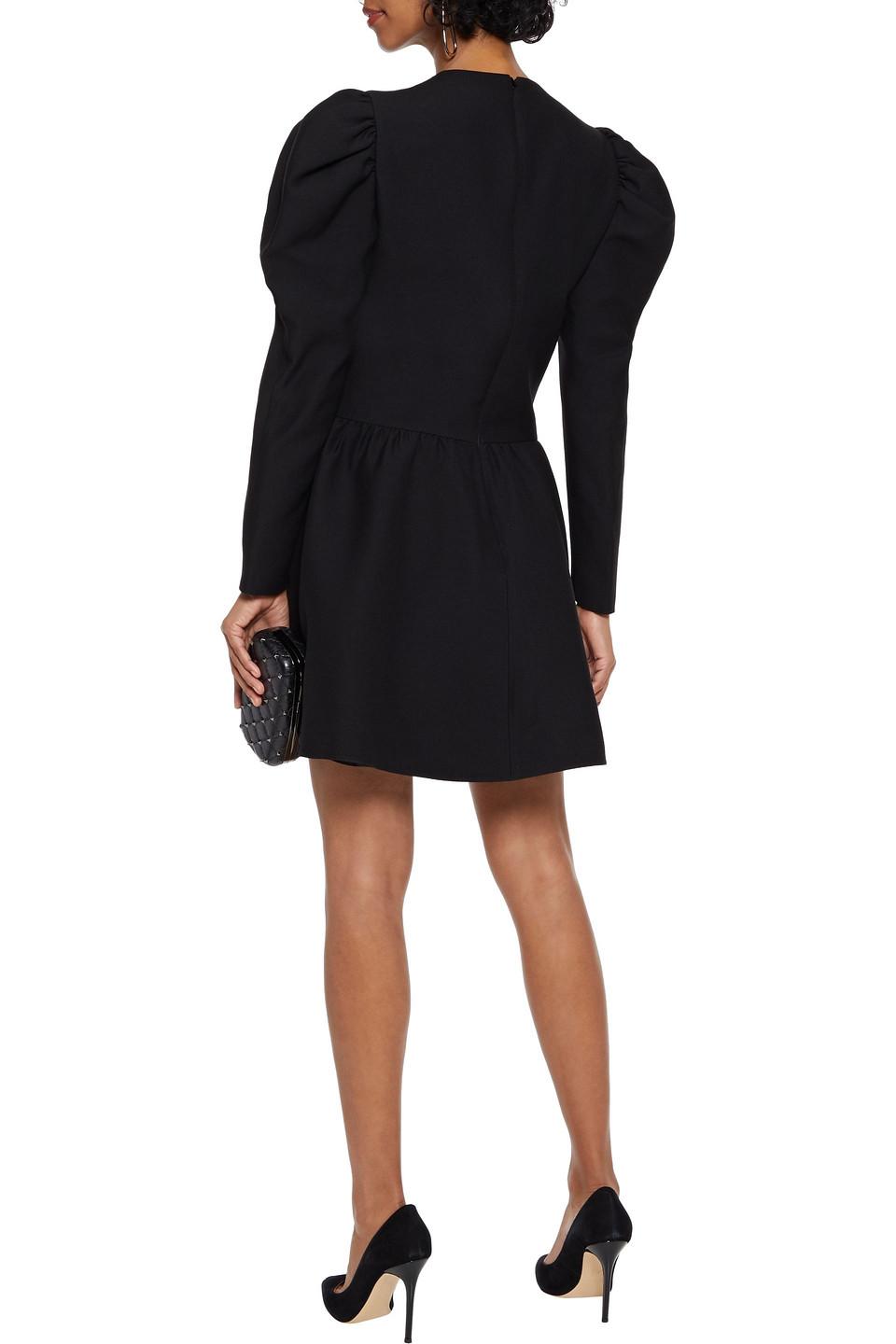 Valentino Embellished Wool And Silk Blend Crepe Mini Dress Black Lyst