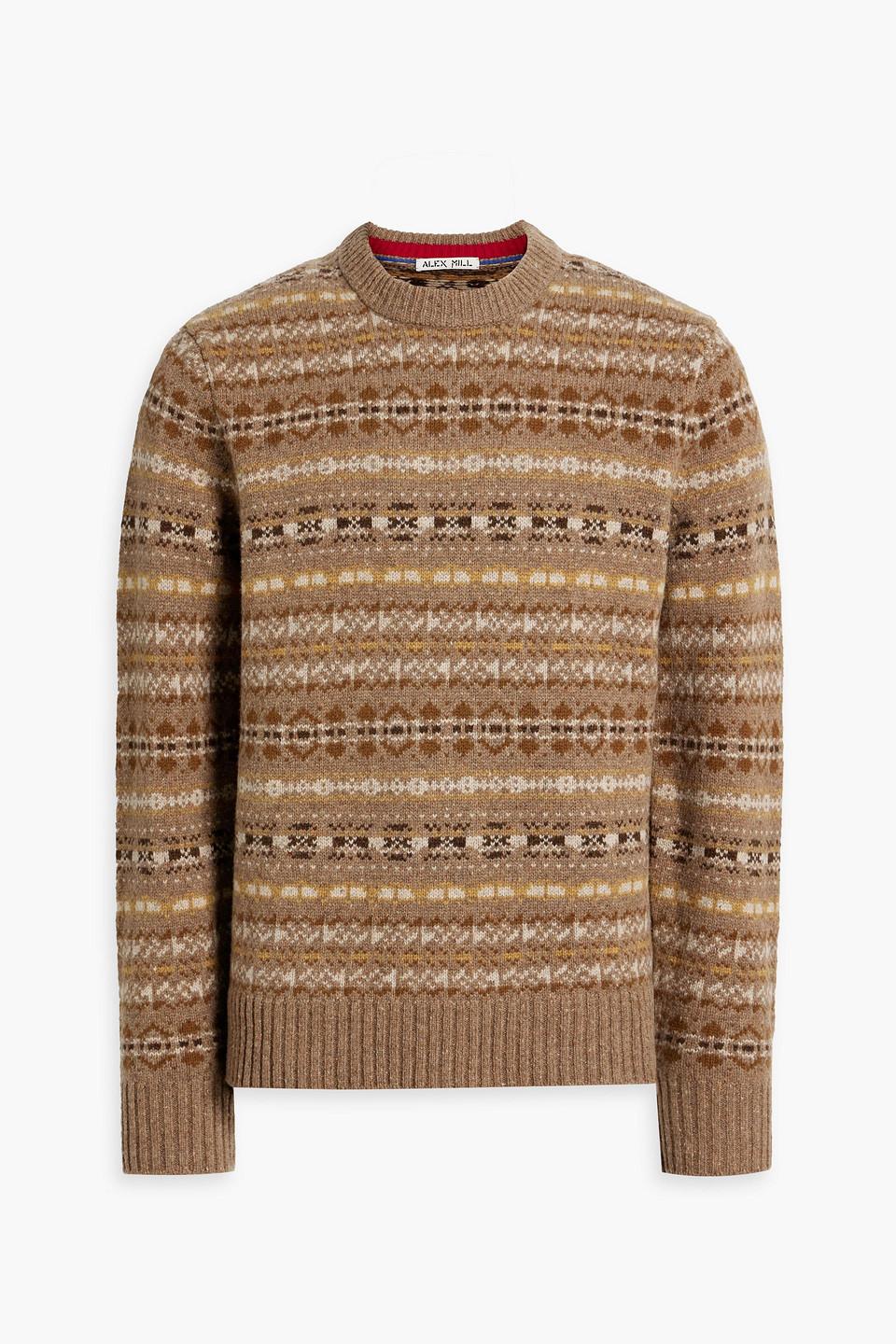 Alex Mill Fair Isle Merino Wool Sweater in Brown for Men | Lyst