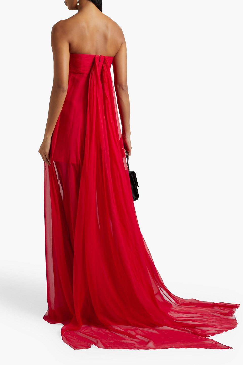 Red Chiffon Dress
