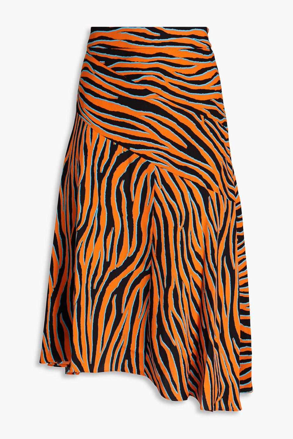 Orange And White Zebra Print