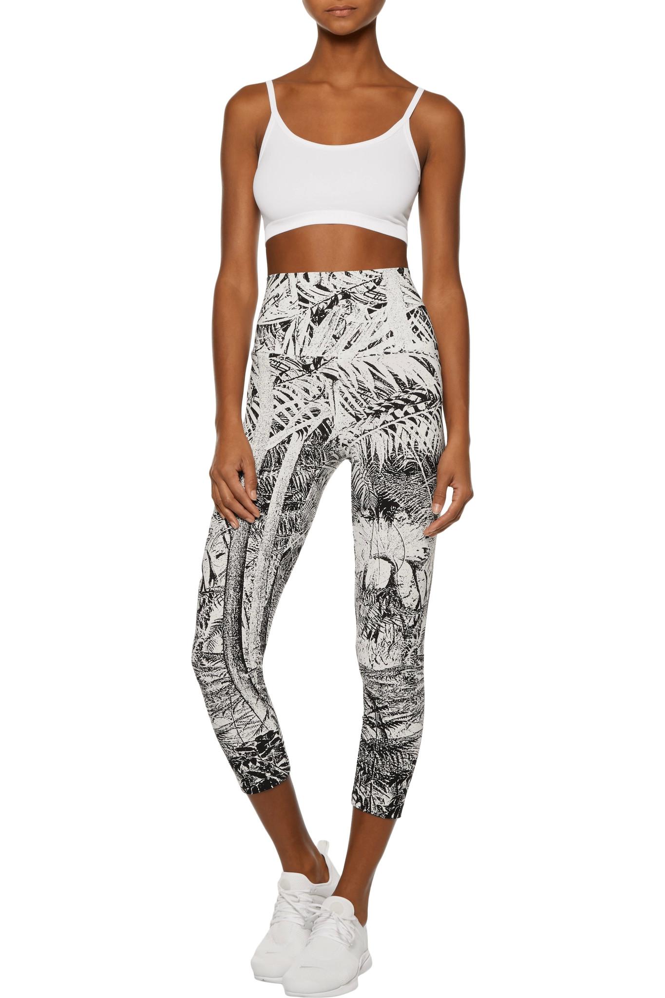Norma Kamali Synthetic Printed Stretch-jersey Leggings in White - Lyst