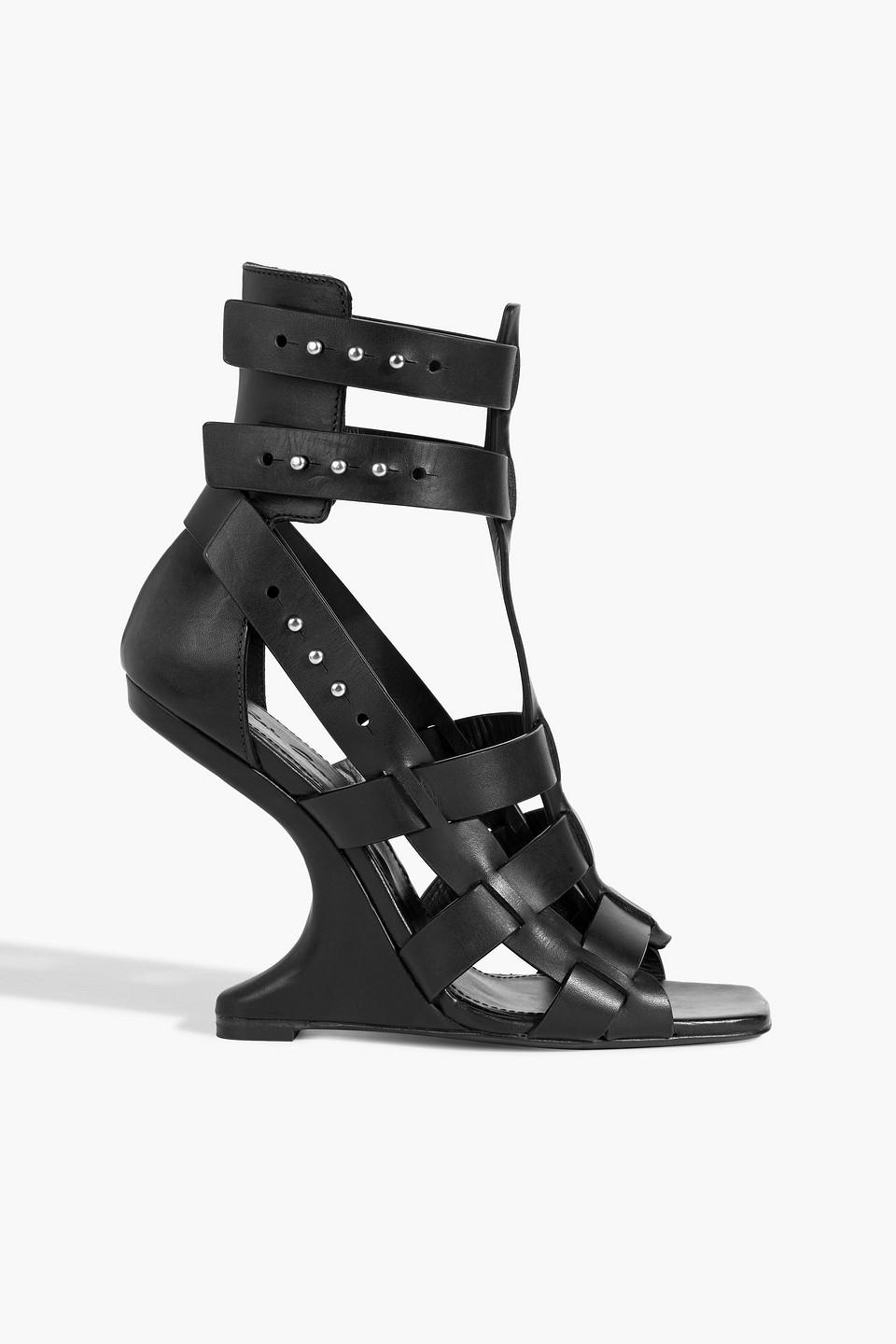 Rick Owens Spartan Leather Sandals in Black | Lyst