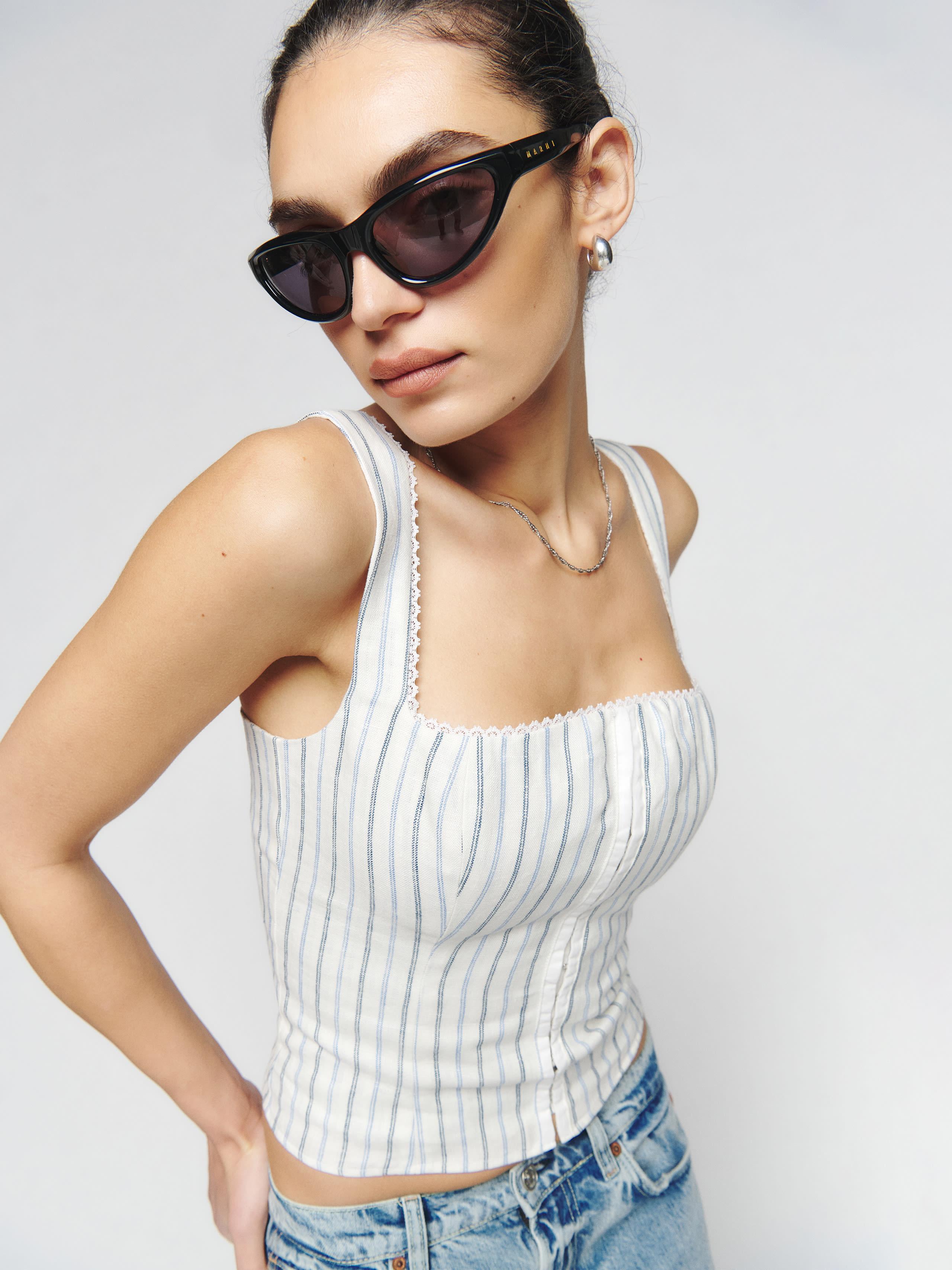 Reformation Tagliatelle Linen Top | Lyst Reformation Tagliatelle Linen Top | Lyst