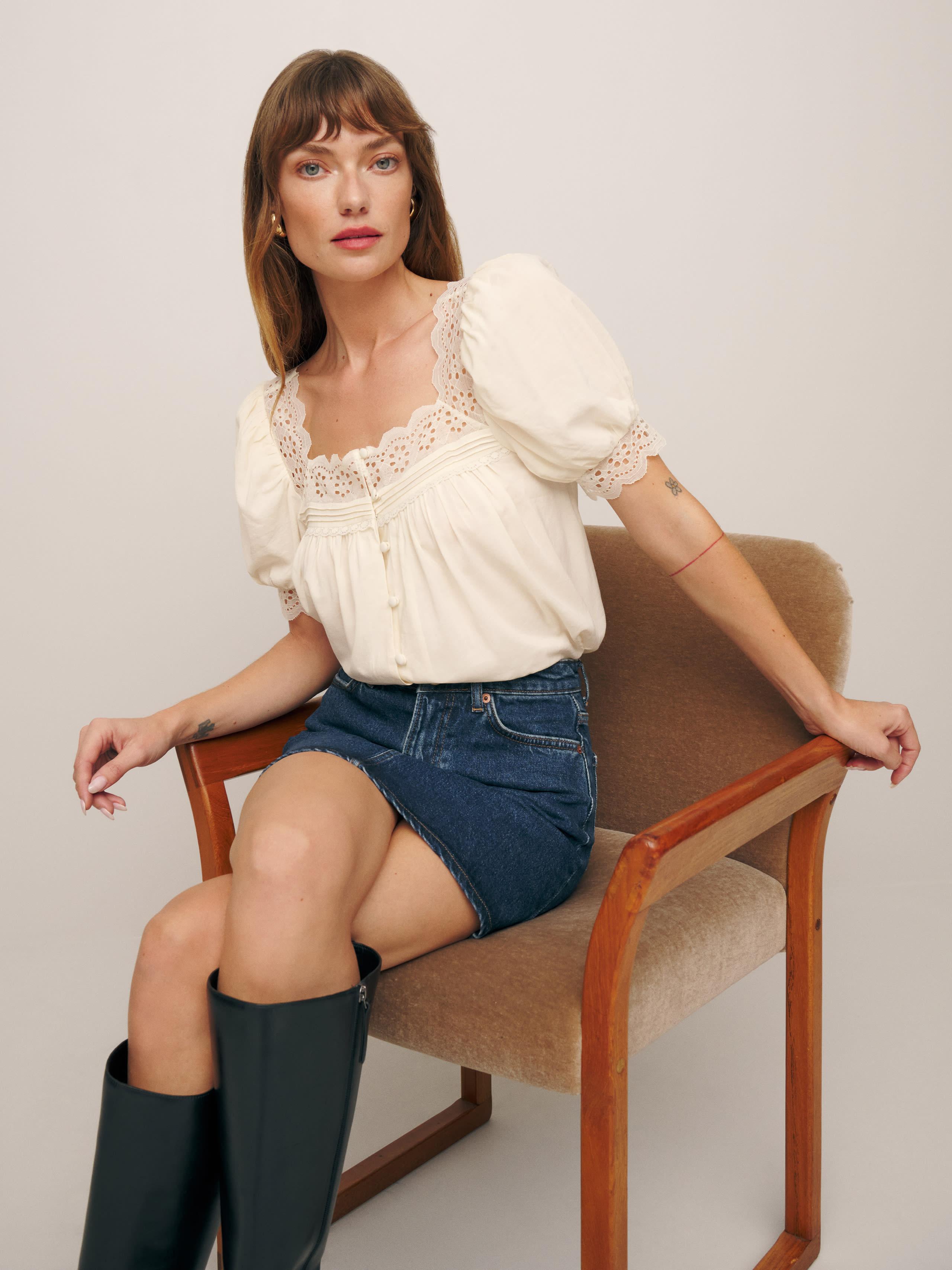 Reformation Wanda Top in Natural | Lyst