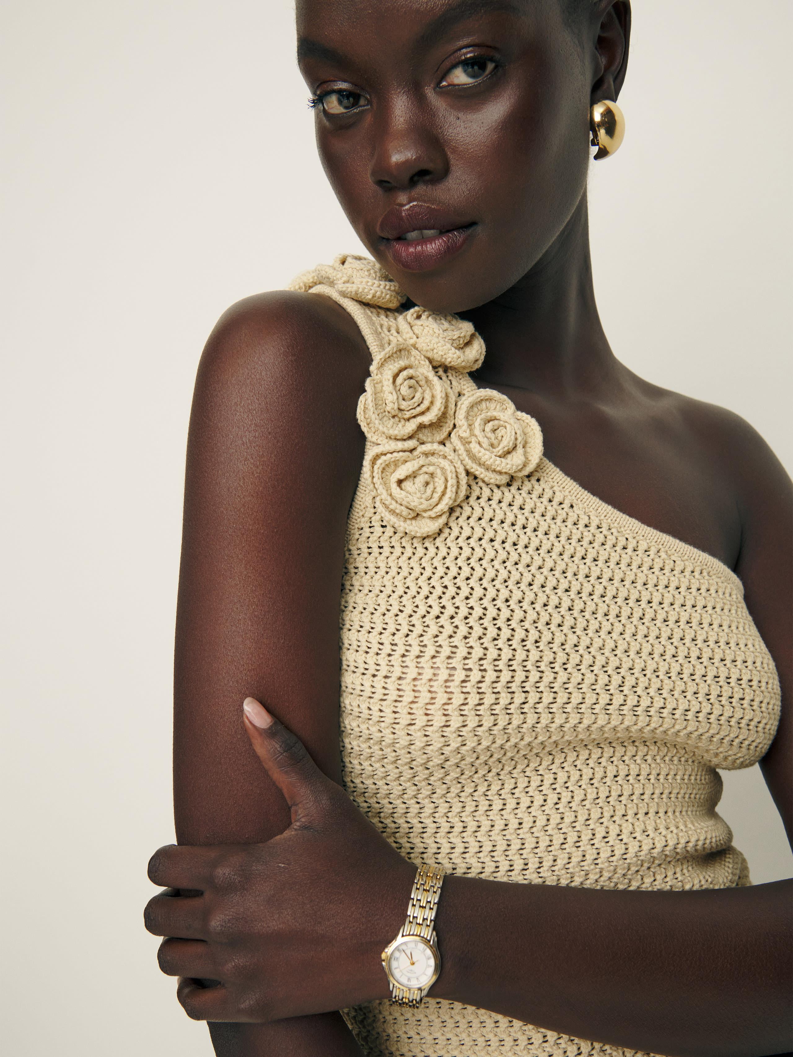 Reformation Pippa Rosette Sweater Tank in Natural | Lyst