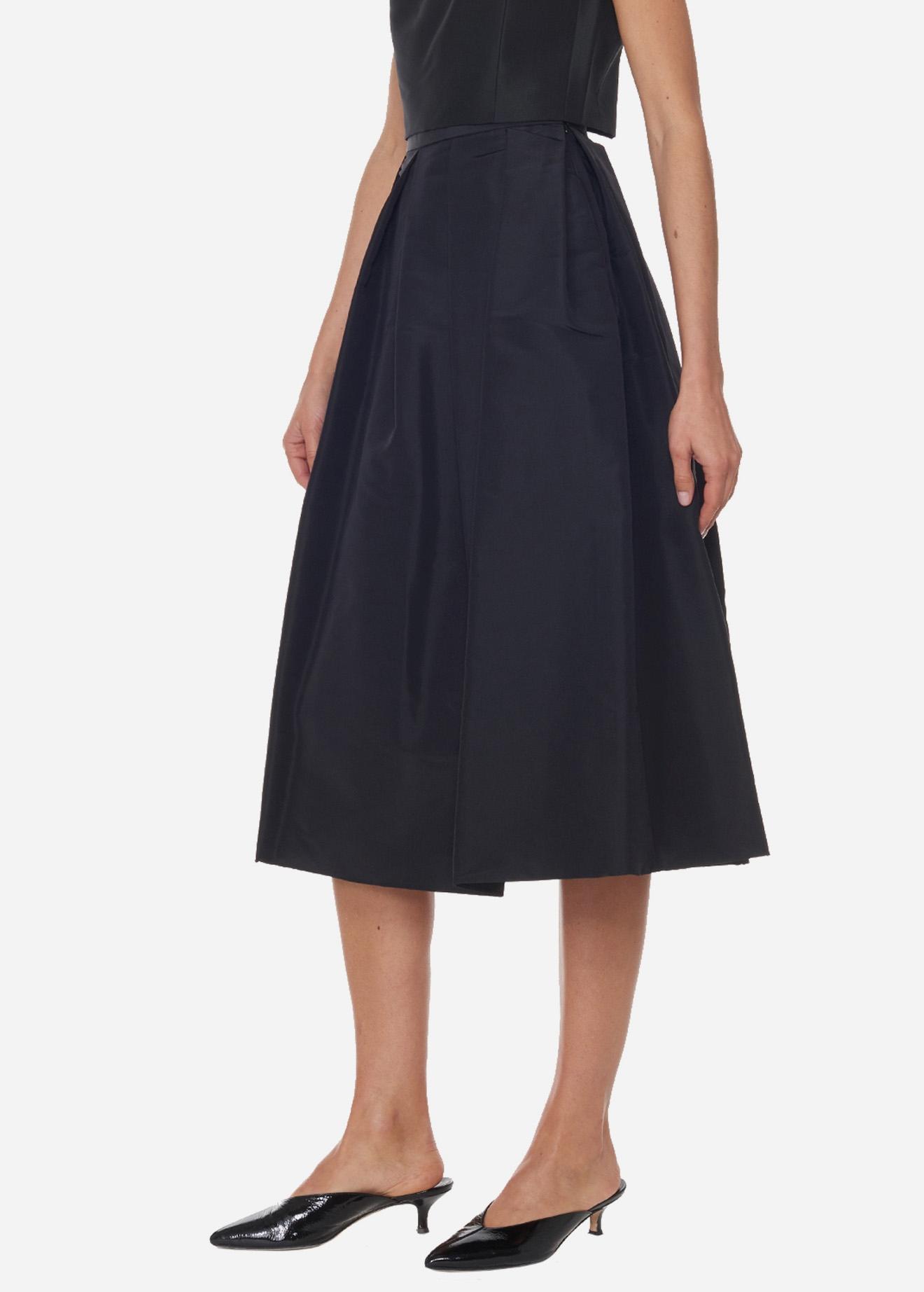 Tibi Silk Faille Full Skirt In Black Lyst