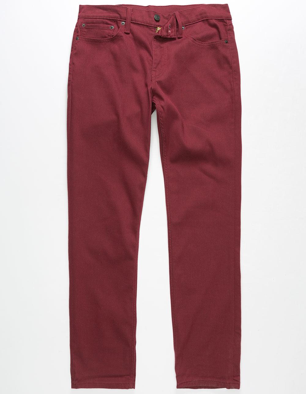 Levi's Denim 511 Brushed Mens Slim Jeans in Burgundy (Red) for Men - Lyst