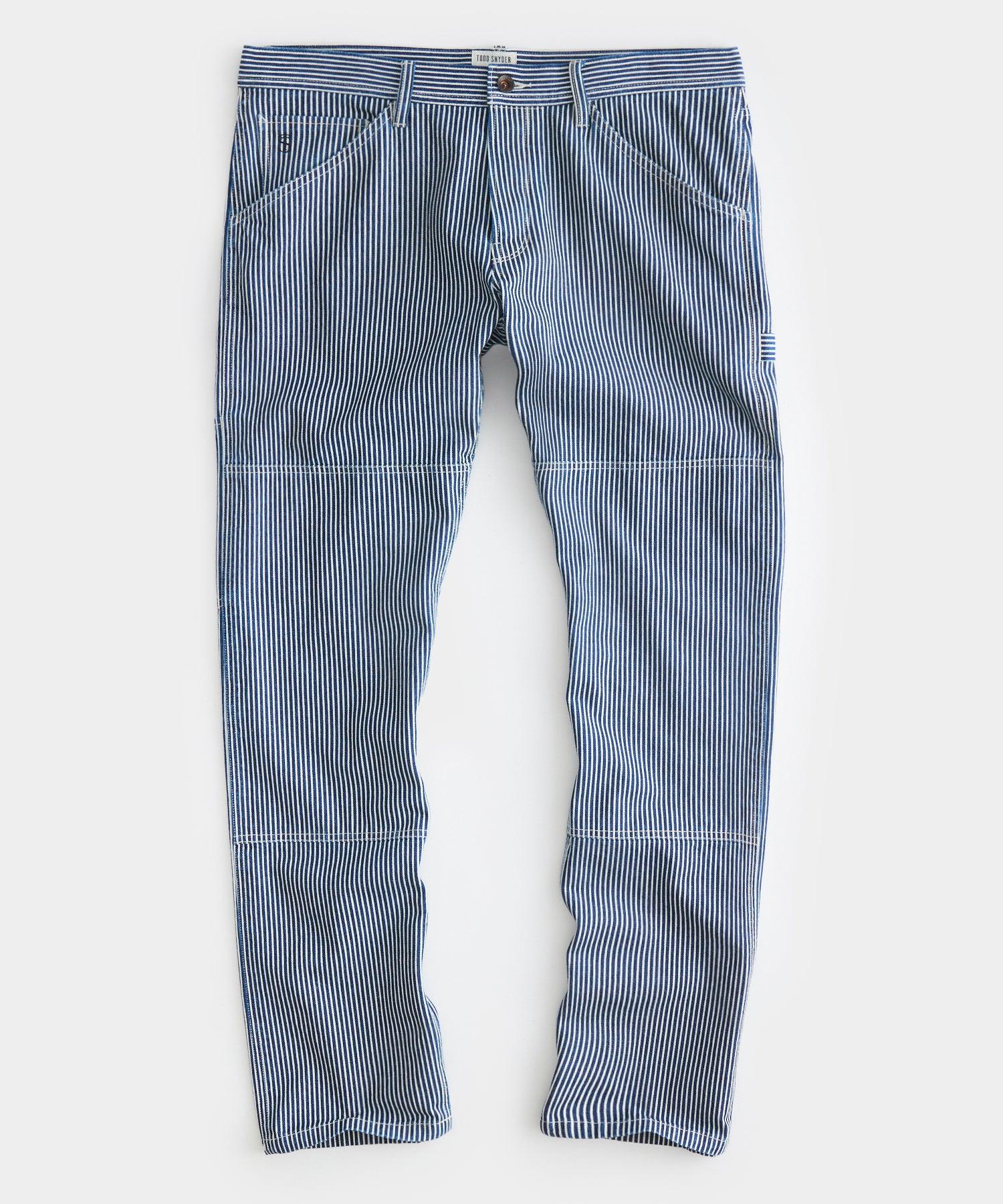 Todd Snyder Railroad Stripe Welder Pant In Navy in Blue for Men | Lyst