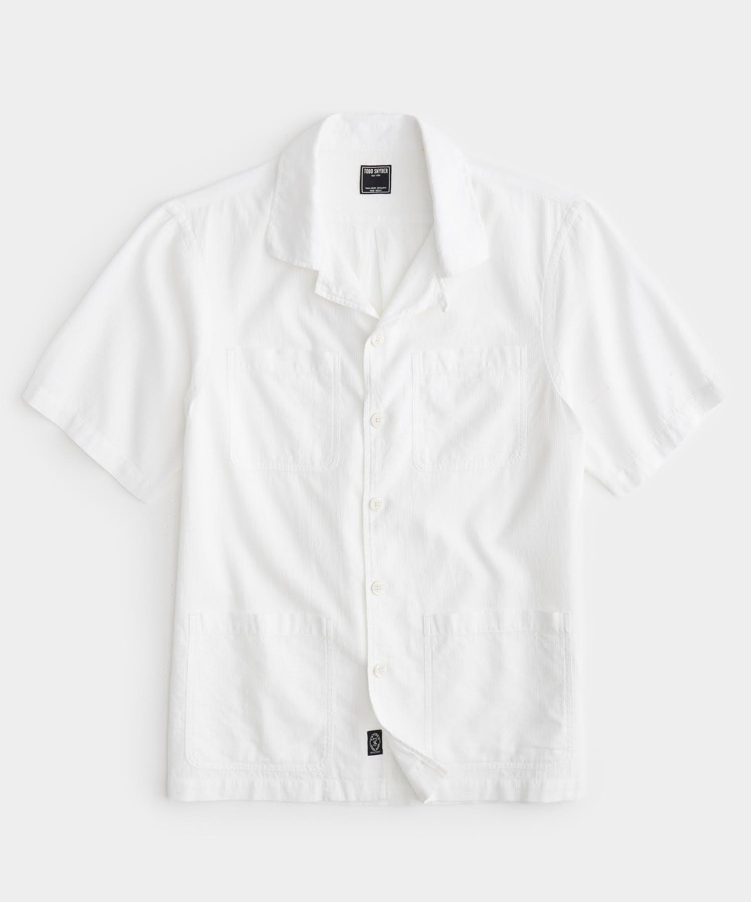 Todd Snyder Italian Beach Cloth Guayabera Shirt In White For Men Lyst