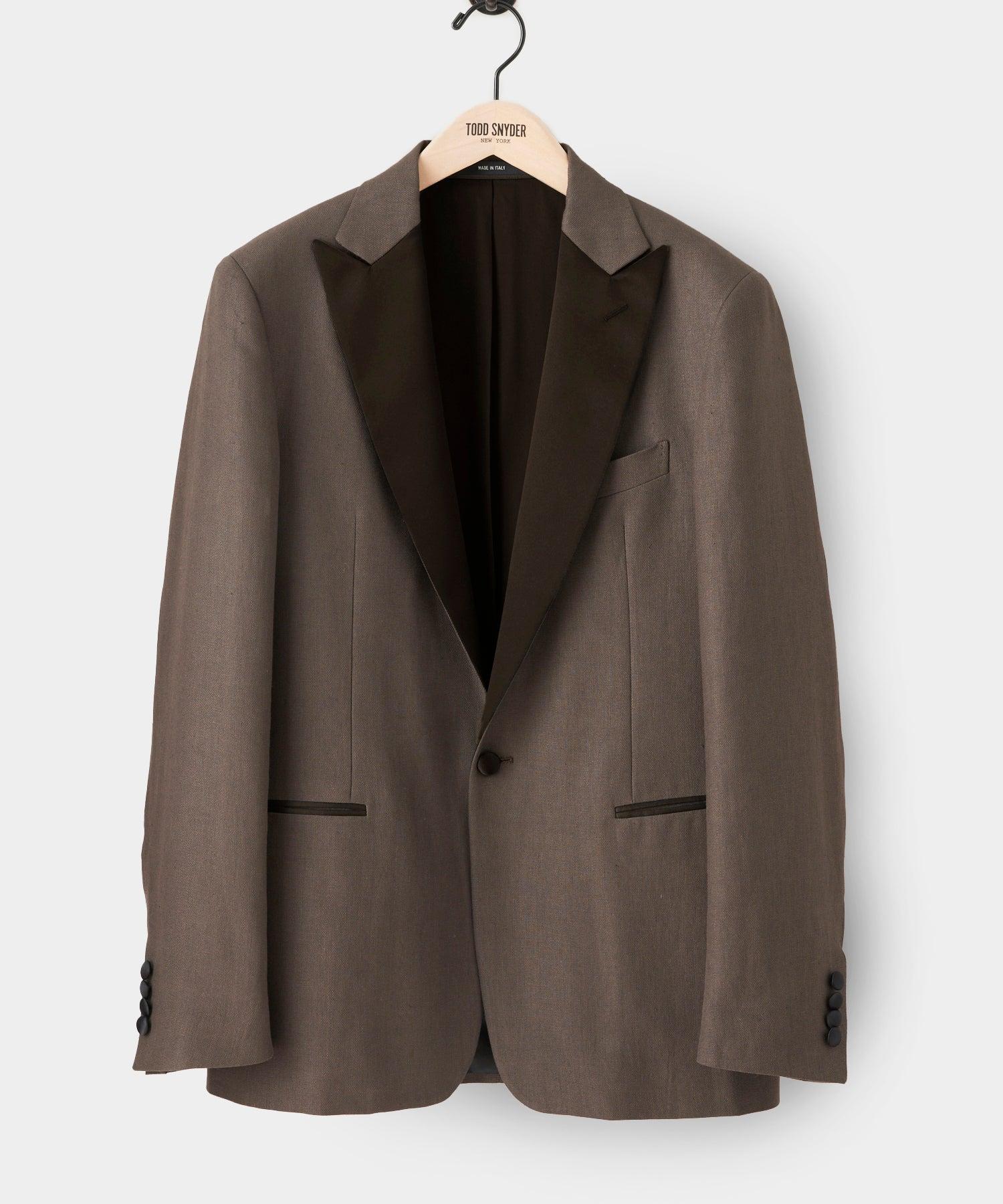 Todd Snyder Italian Linen Peak Lapel Tuxedo Jacket in Brown for Men | Lyst