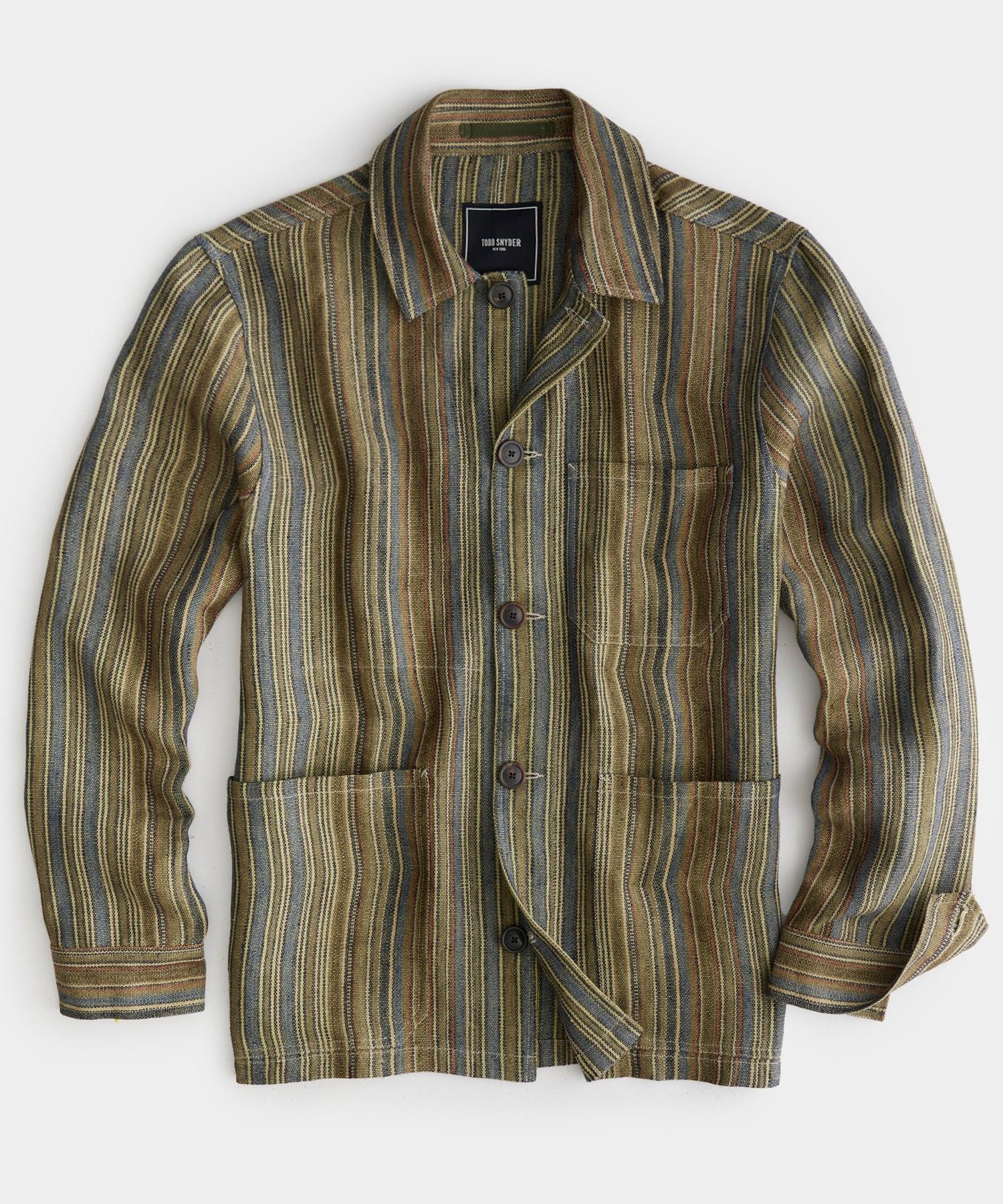 Todd Snyder Italian Linen Multi Stripe Chore Shirt in Green for Men | Lyst Todd Snyder Italian Linen Multi Stripe Chore Shirt in Green for Men | Lyst