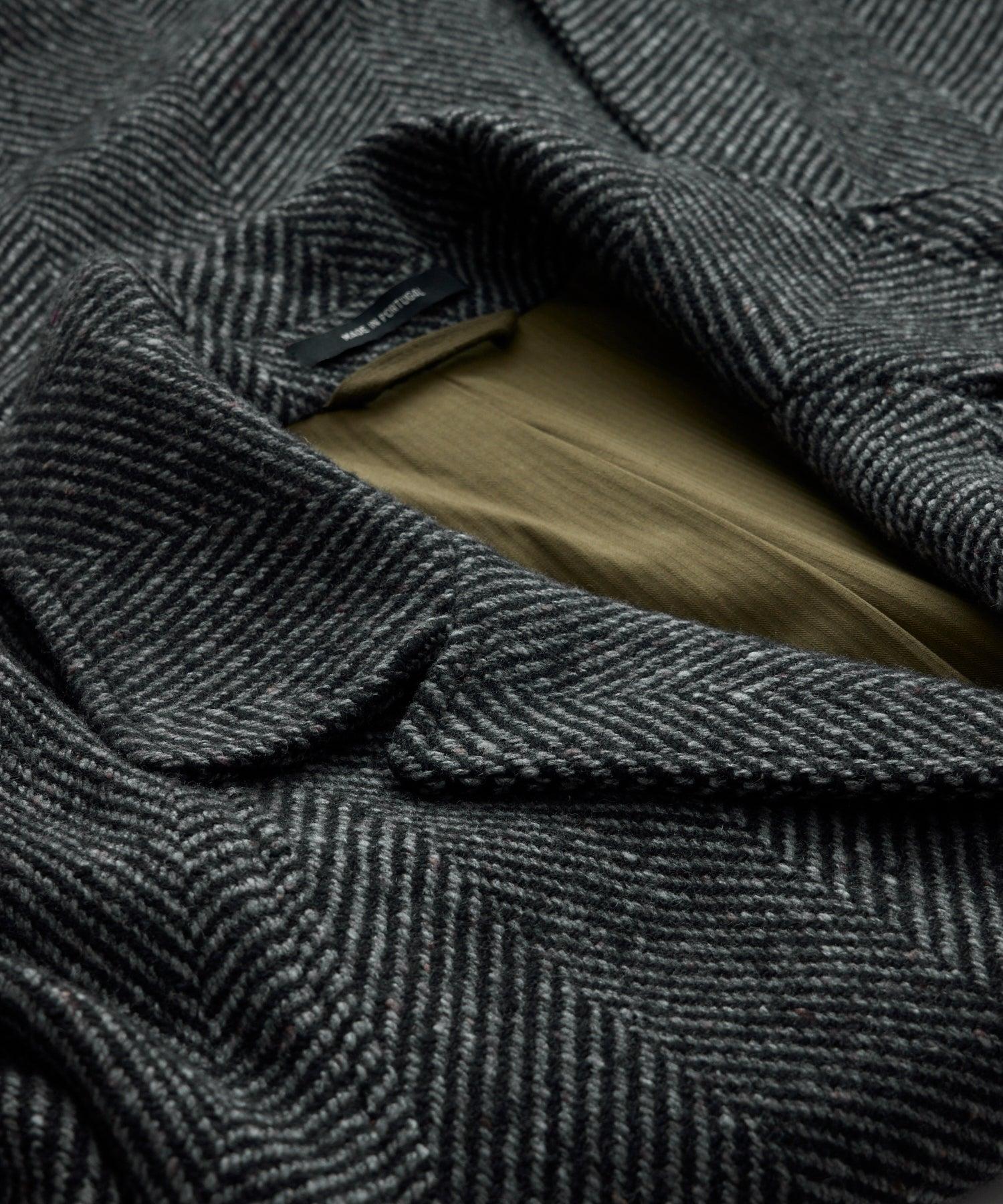 Italian Donegal Wool Balmacaan In Brown