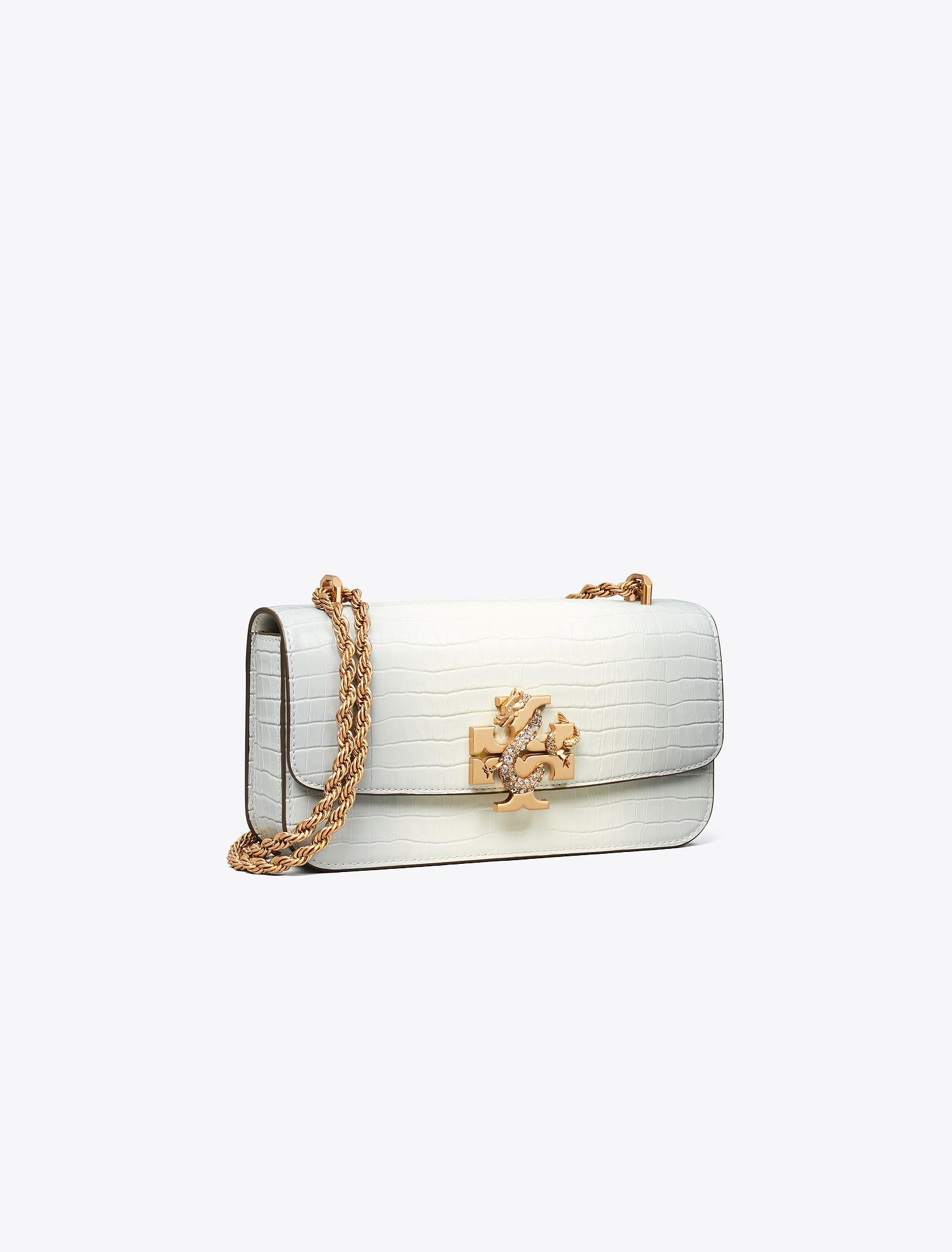 Tory Burch Eleanor Embossed Rectangular Bag in White | Lyst
