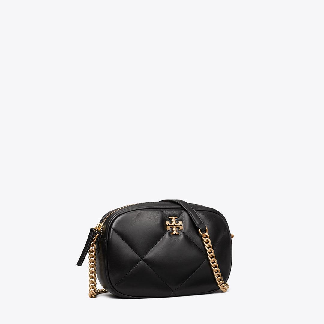 Tory Burch Kira Diamond Quilt Camera Bag in Black | Lyst