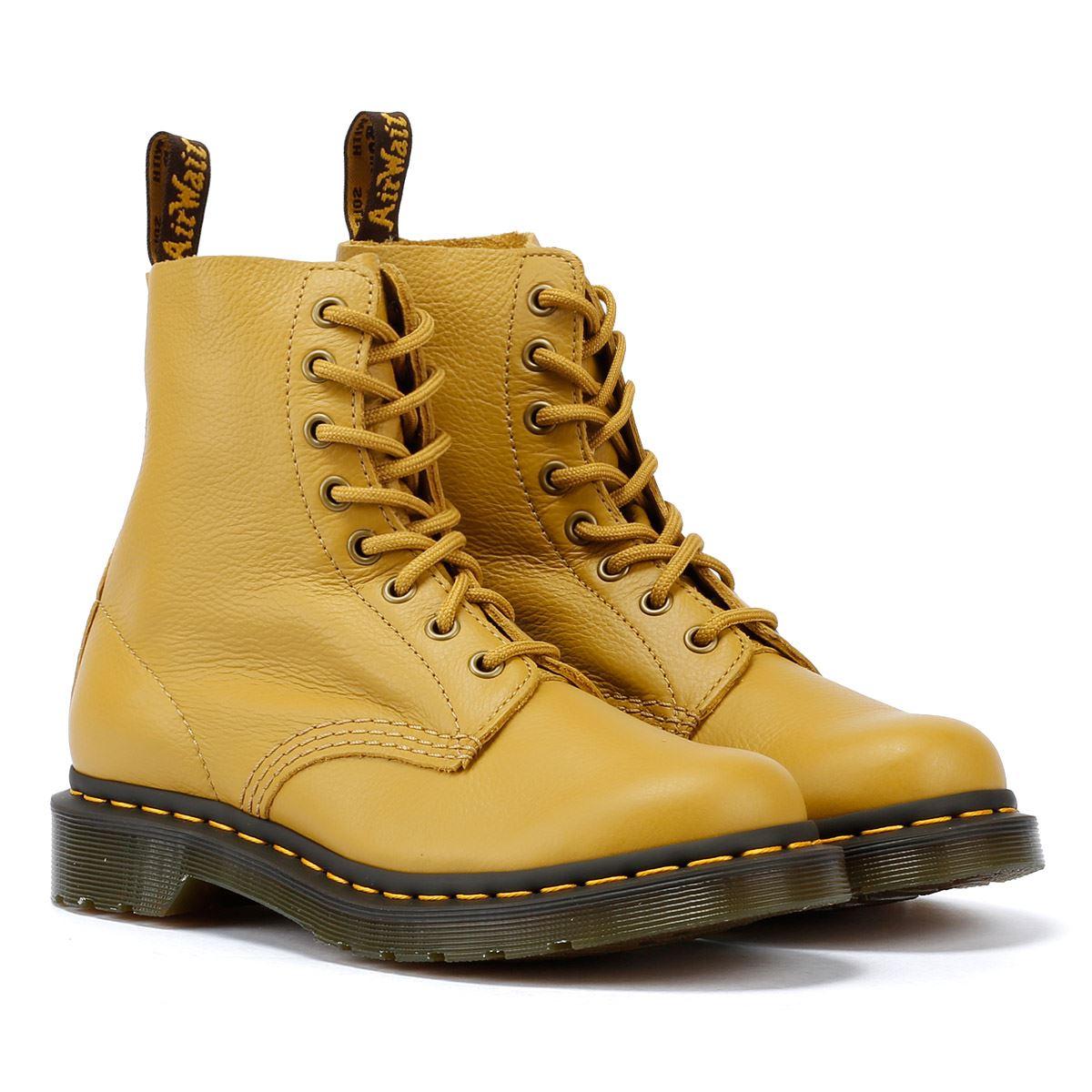 Dr. Martens 1460 Pascal Virginia Leather Women's Mustard Boots in Brown ...