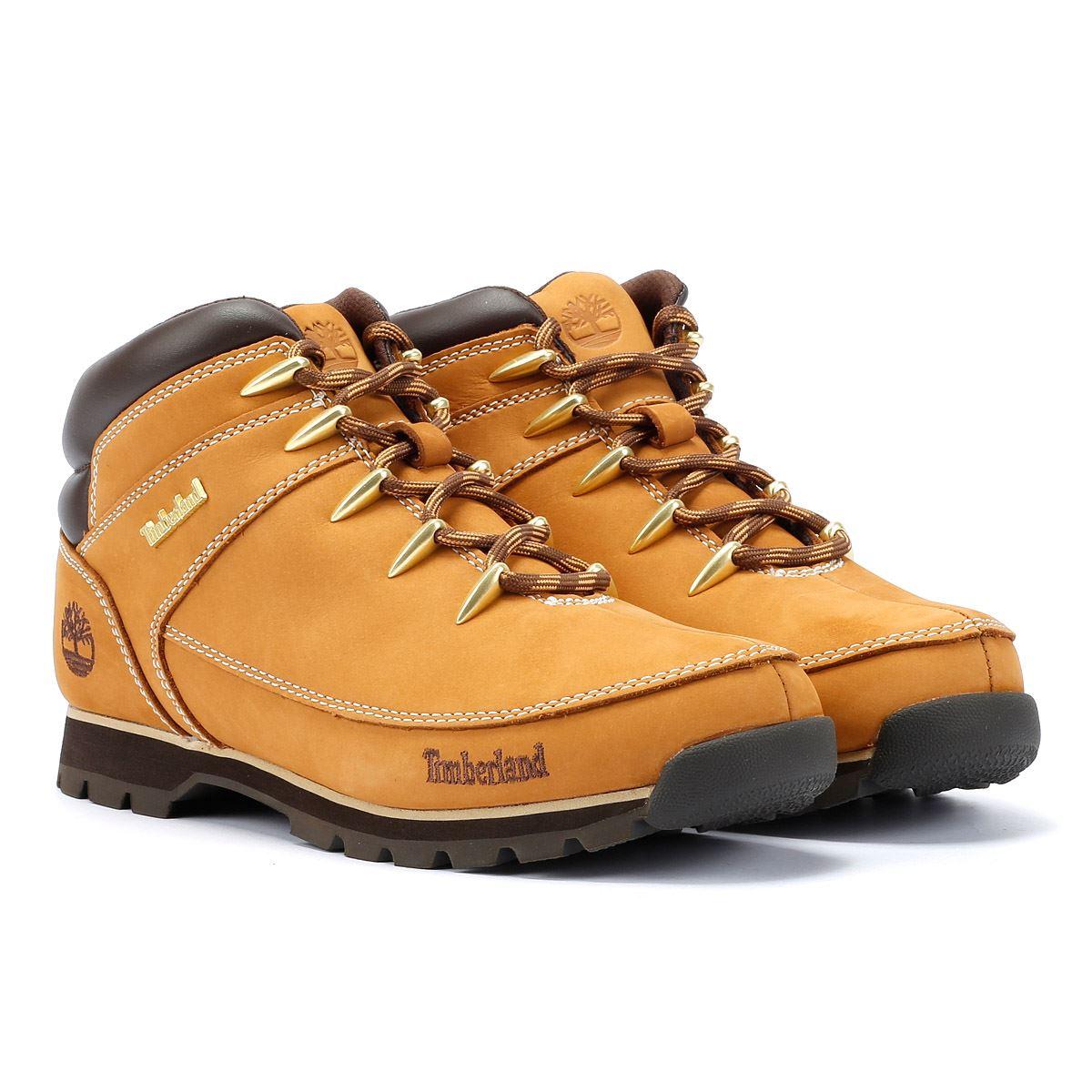 Timberland Euro Sprint Mid Lace Leather Wheat Boots in Brown for Men | Lyst