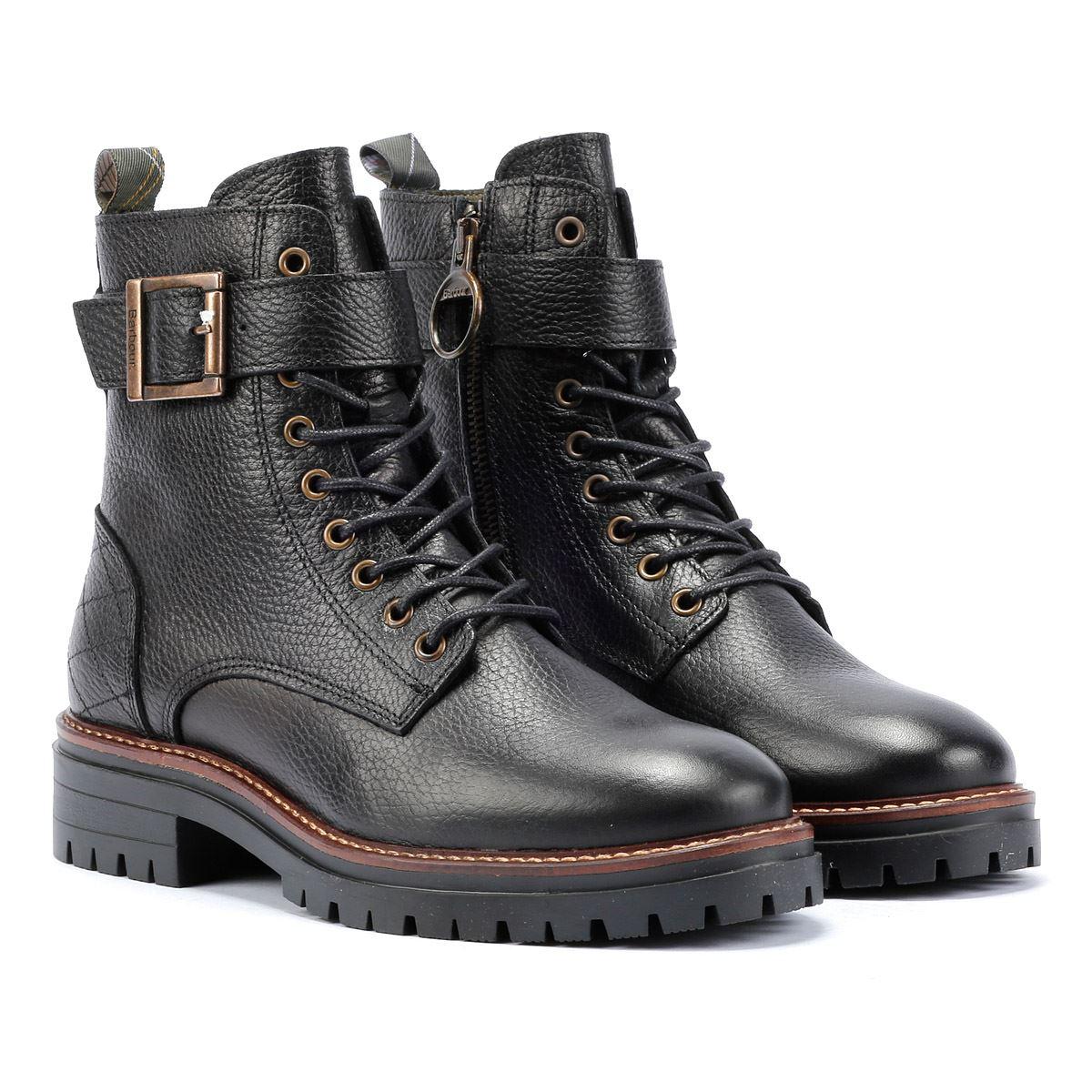 Barbour Heidi Leather Boots in Black | Lyst