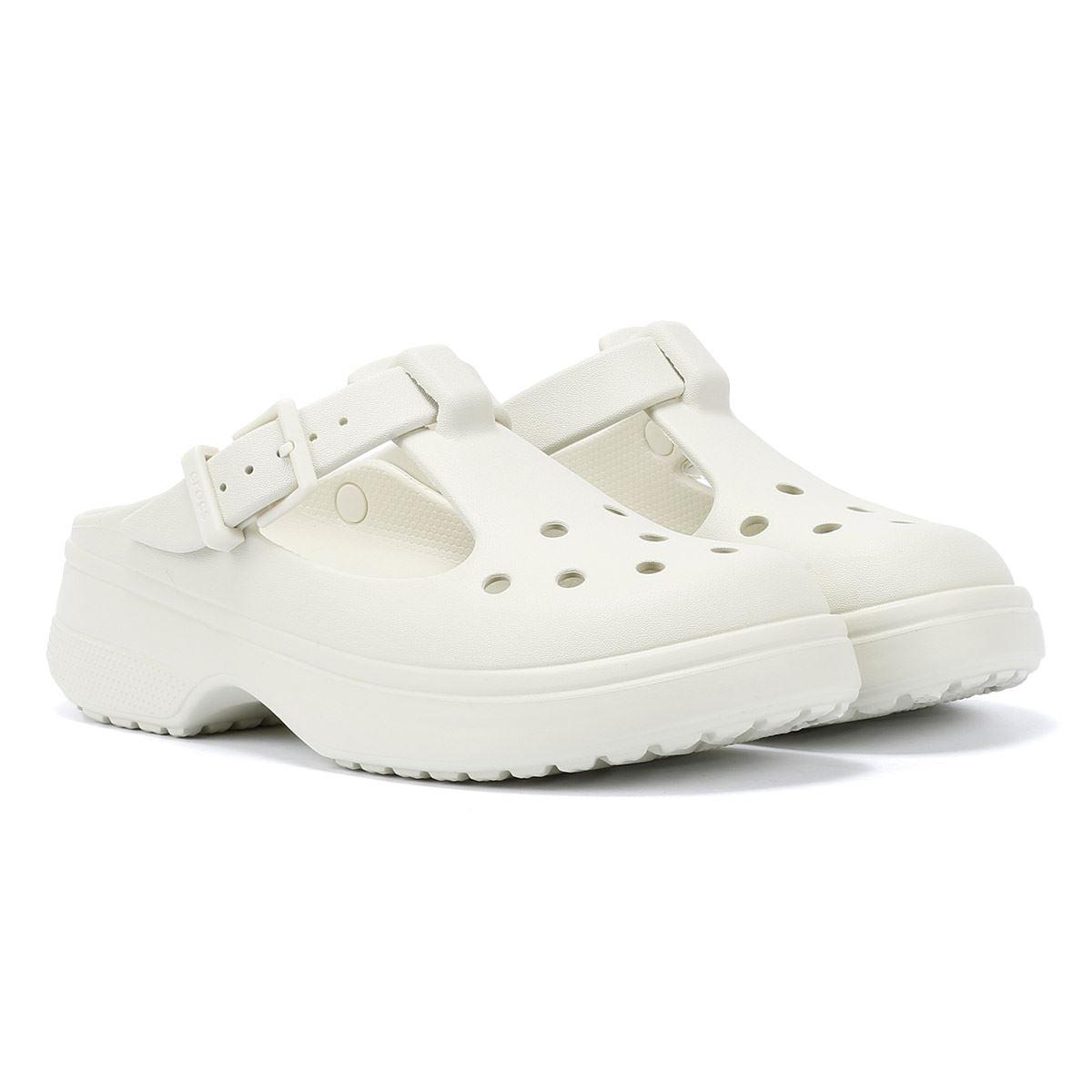 Crocs™ Classic Mary Jane Cream Clogs in White | Lyst