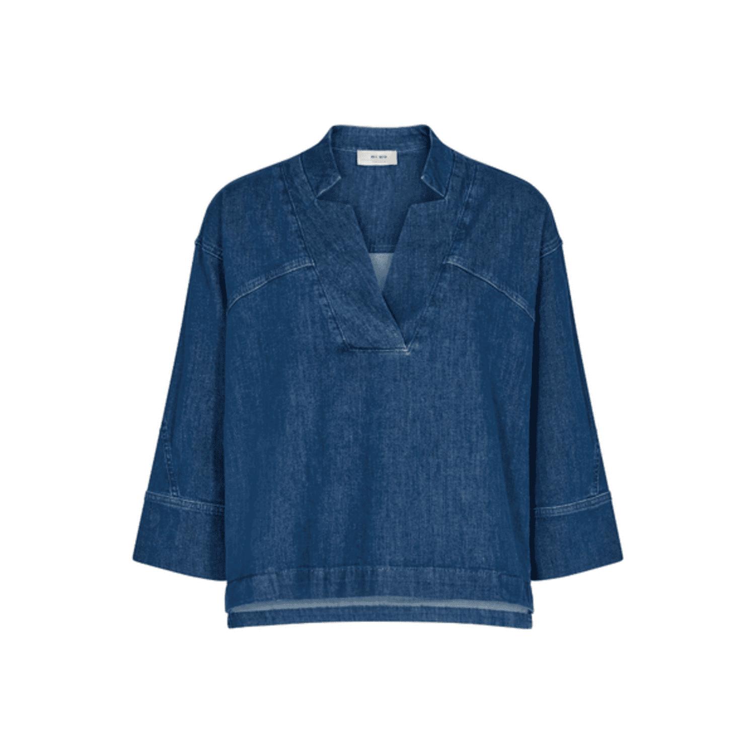 Mos Mosh Emma Denim Blouse In Blue Lyst