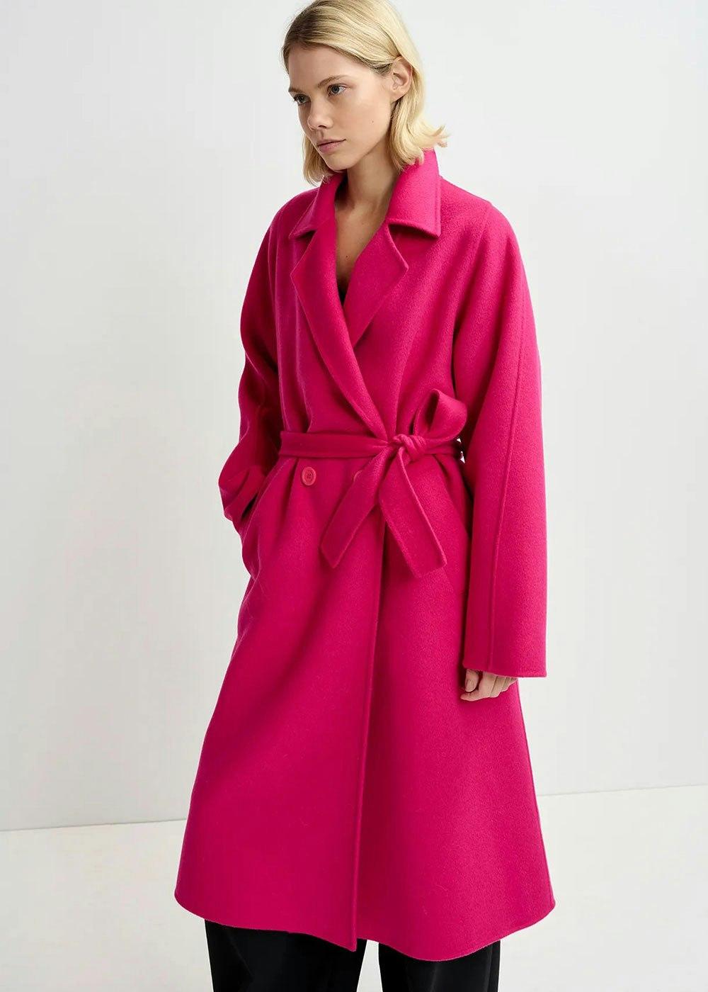 Essentiel Antwerp Gimply Wool Coat in Pink | Lyst