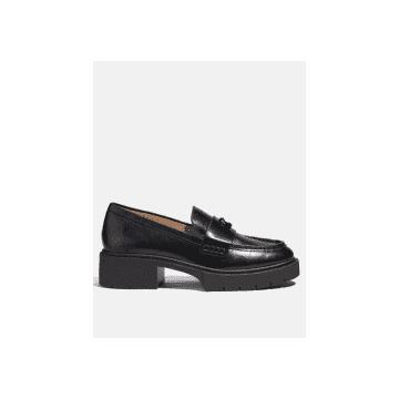 COACH Leah Leather Platform Loafers in Black | Lyst