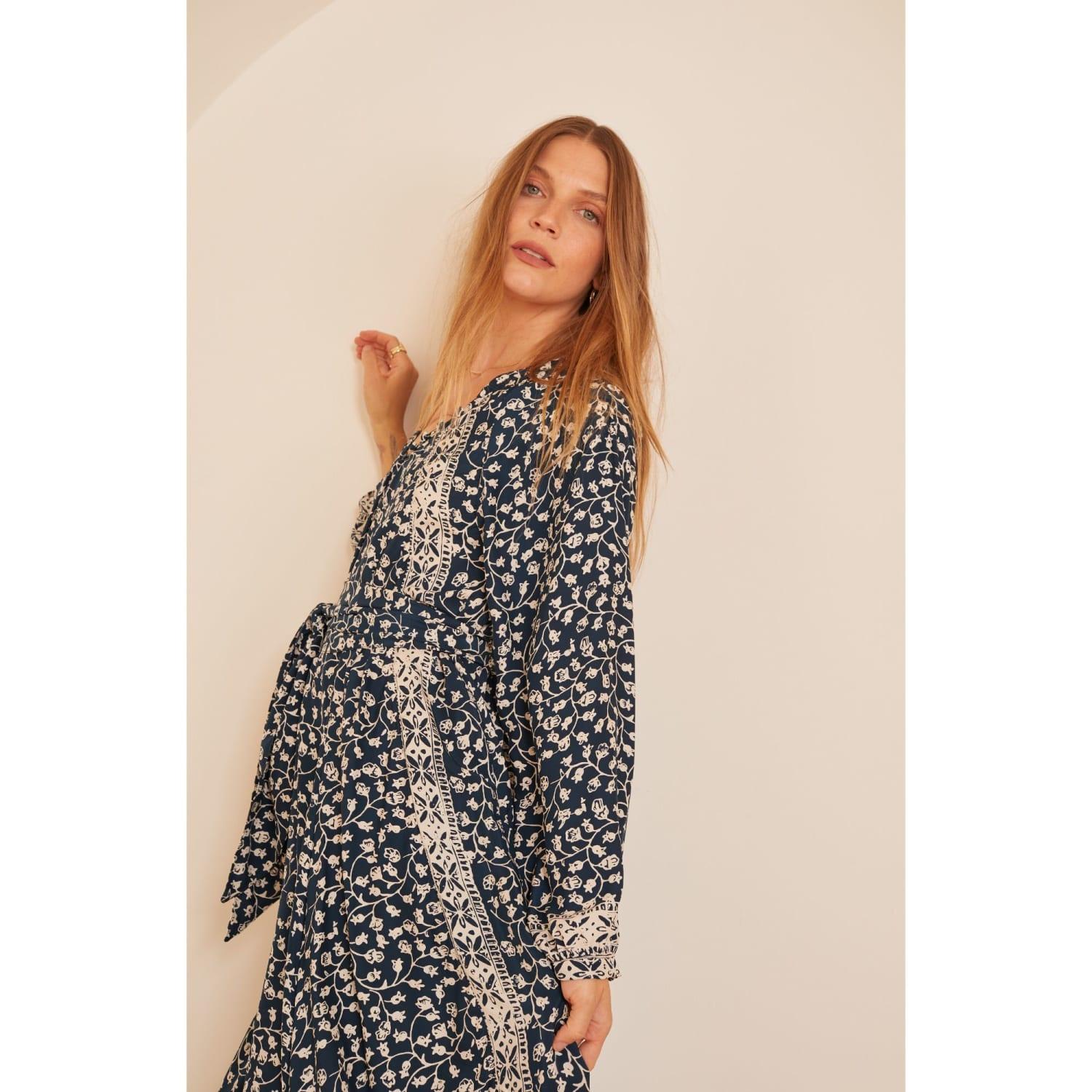 Natalie Martin Fiore Maxi Dress In Pomegranate Indigo | Lyst Natalie Martin Fiore Maxi Dress In Pomegranate Indigo | Lyst