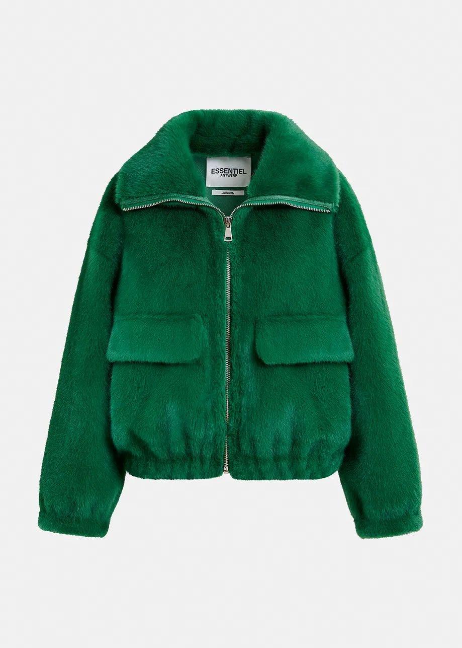 Essentiel Antwerp Hulk Faux Fur Genz Jacket in Green | Lyst