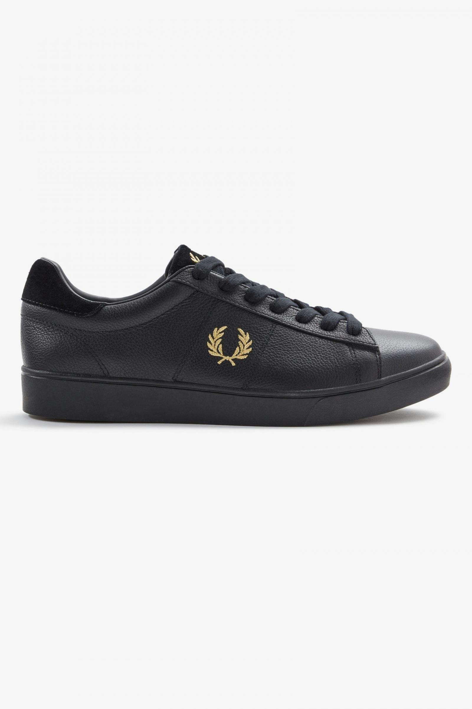 Fred Perry Spencer Tumbled Leather in Black for Men | Lyst