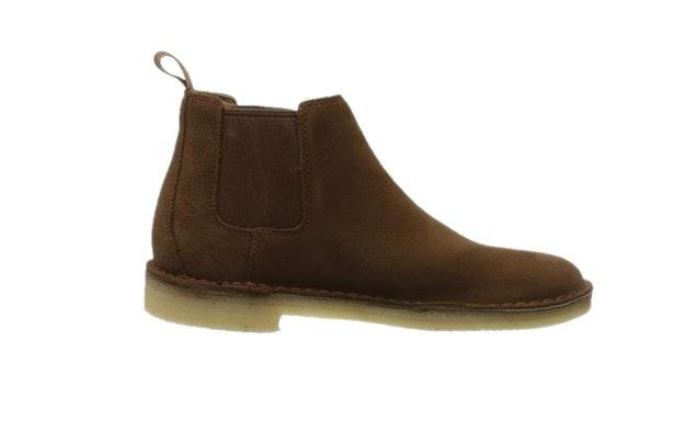 Clarks Desert Chelsea Boot Cola Suede in Black for Men | Lyst