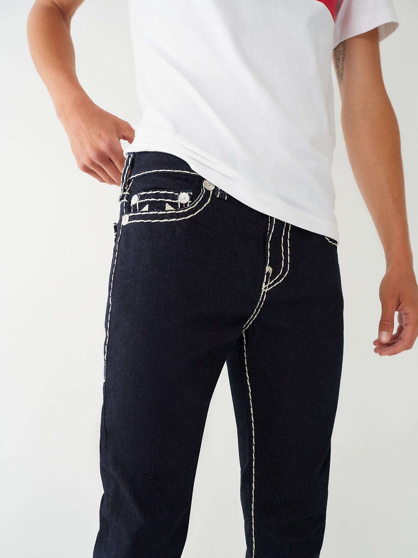 True Religion Jeans White With Black Stitching