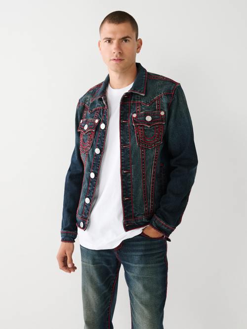 True Religion Jimmy Rope Stitch Denim Jacket in Blue | Lyst