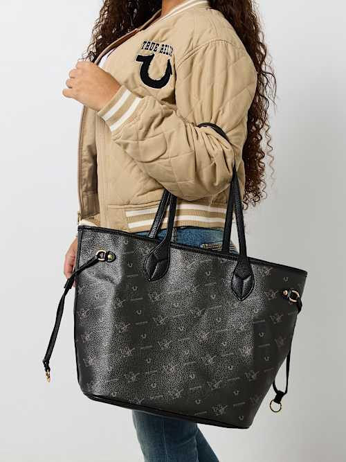 True Religion Monogram Tote Bag in Black | Lyst