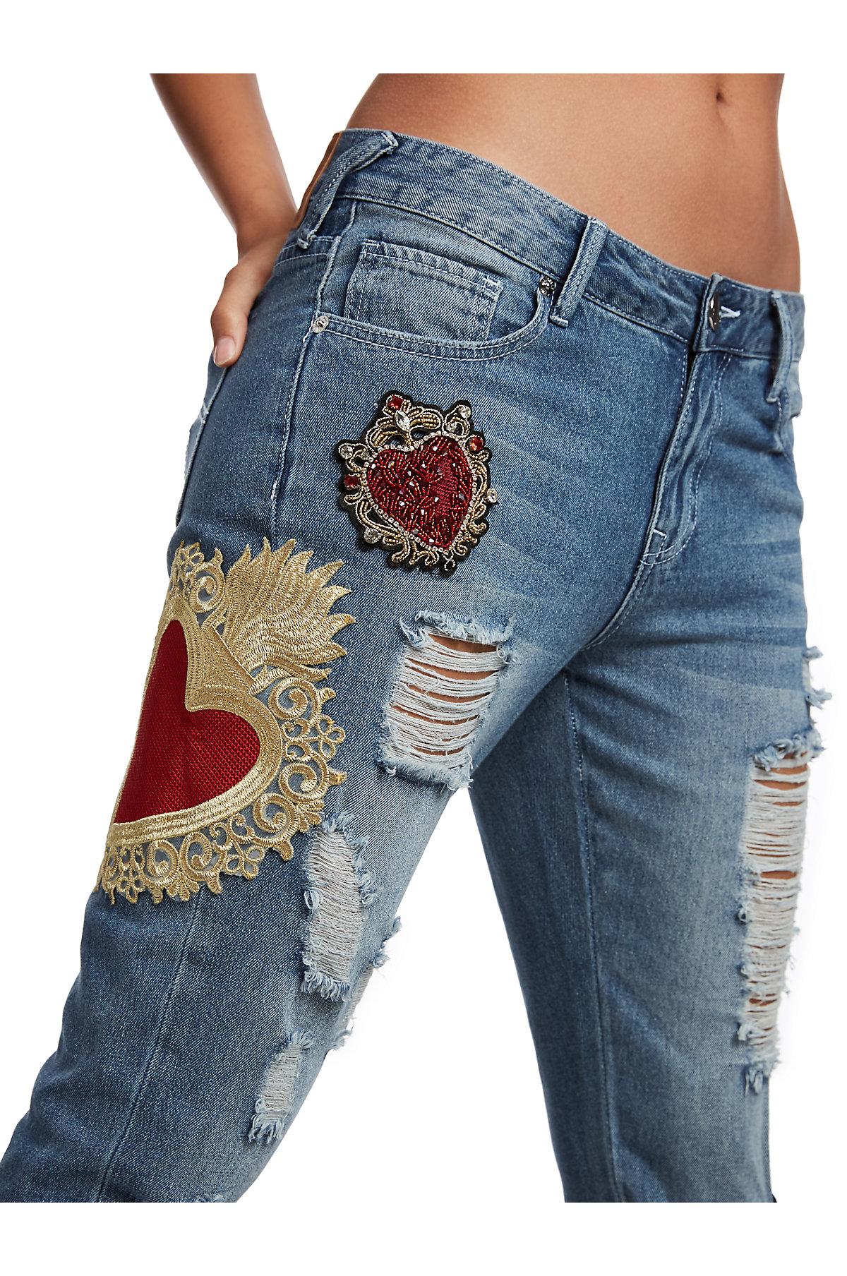True Religion Cameron Patch Jean in Blue | Lyst