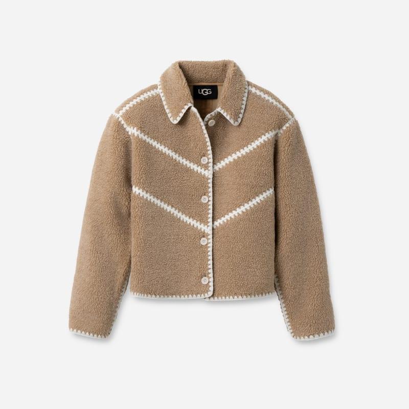 UGG Ellison Fluff Shell Jacket Fleece/Recycled Materials in Natural | Lyst