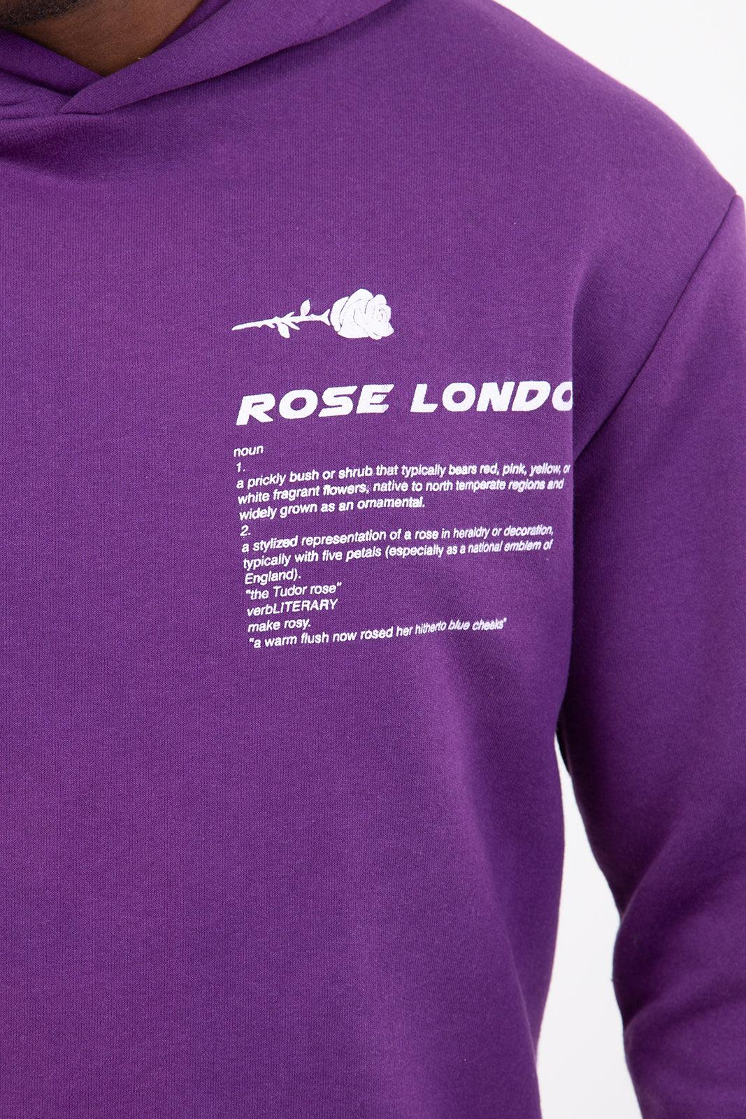 Fashion Men's Clothing Activewear Rose London Chest Print Paint Rose Hoodie